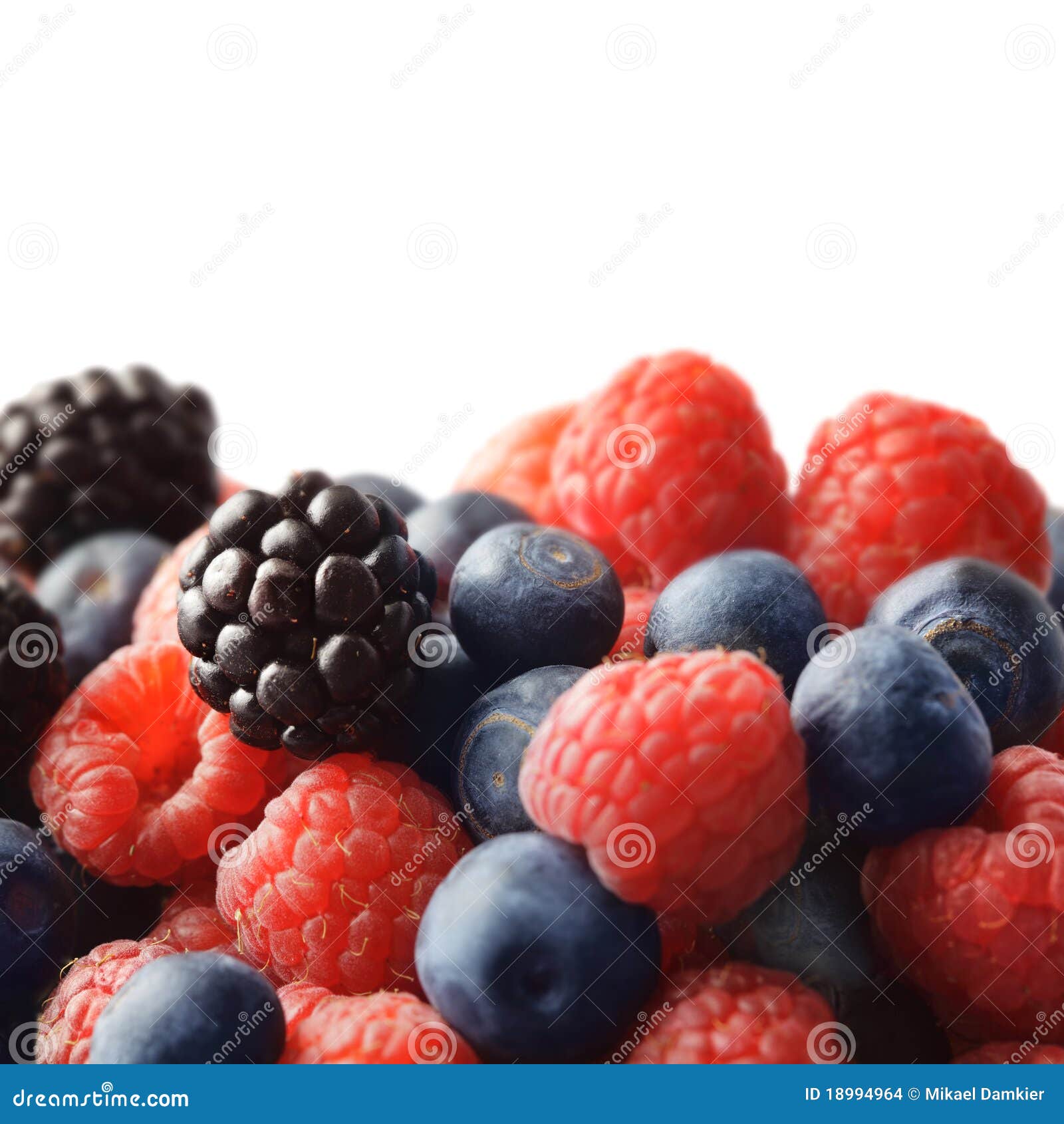 Raspberries & Blueberries Stock Photo - Image of color, ripe: 18994964