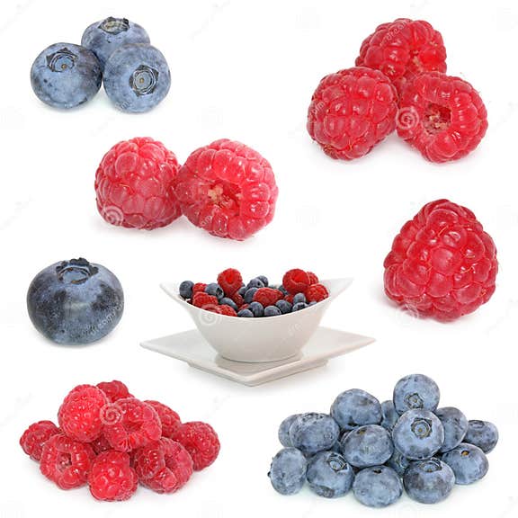 Raspberries and Blueberries Mix Stock Photo - Image of assortment ...
