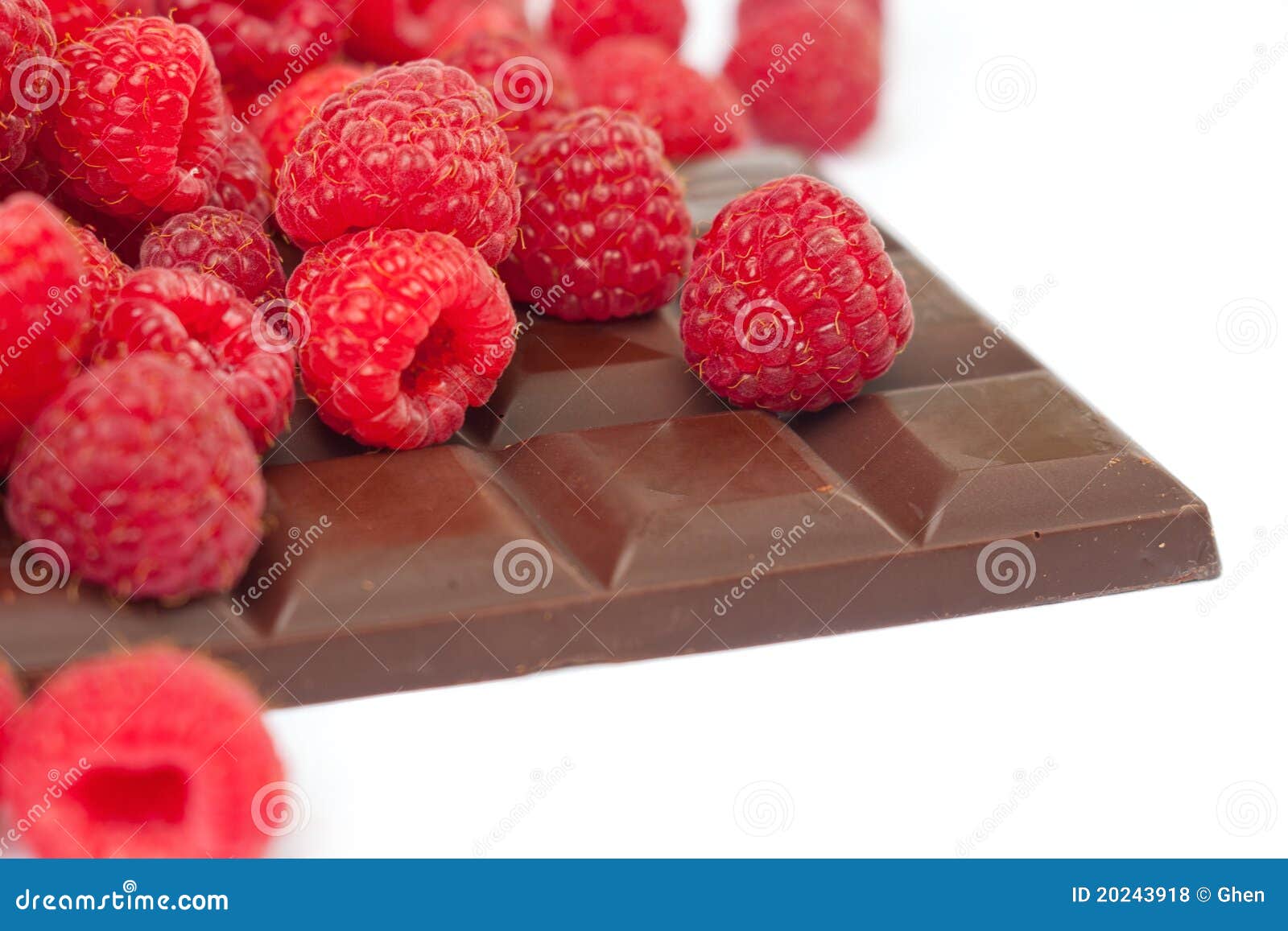 Raspberries with chocolate stock photo. Image of food - 20243918