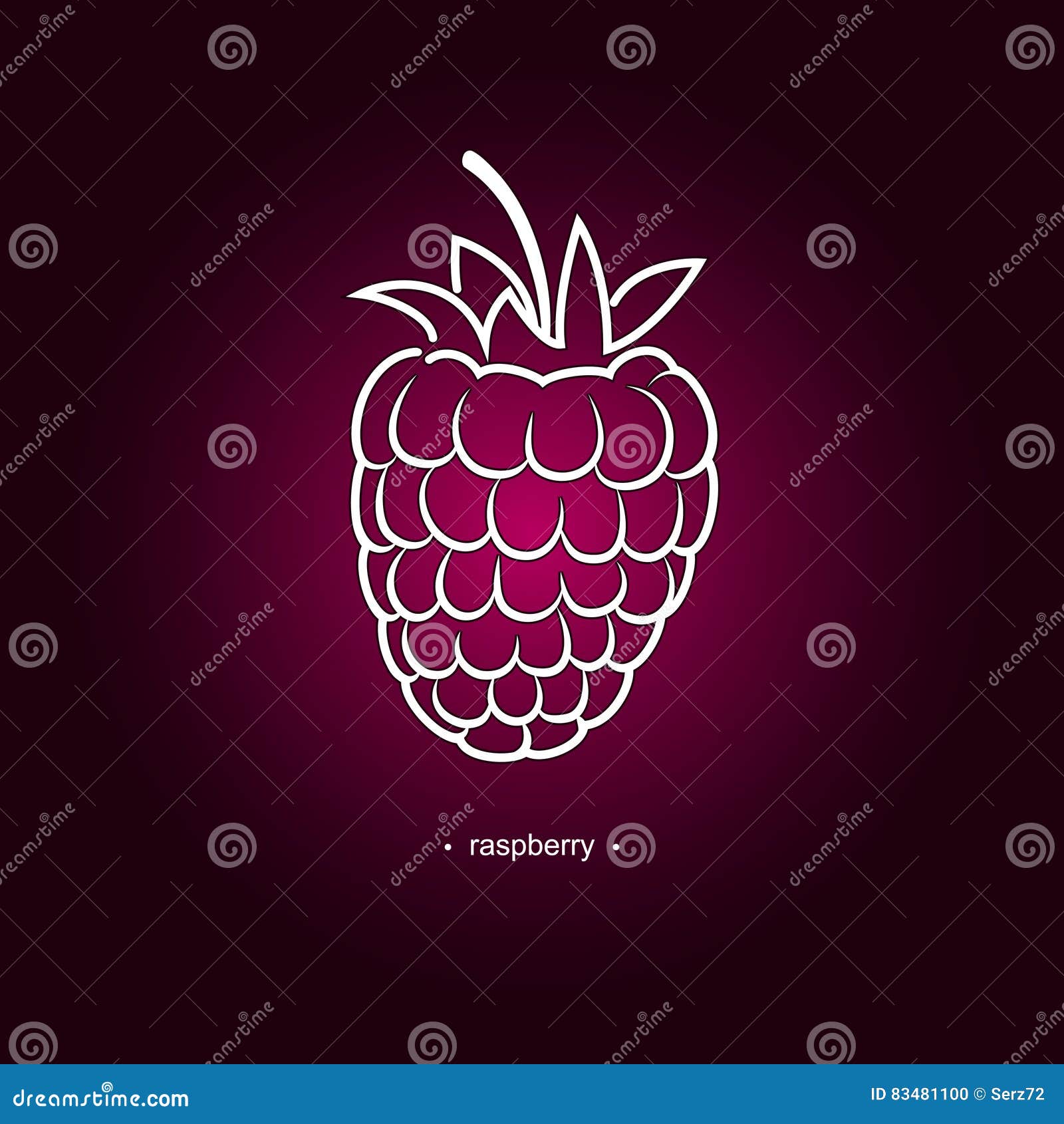 Raspberries in the Contours Stock Vector - Illustration of line, design ...