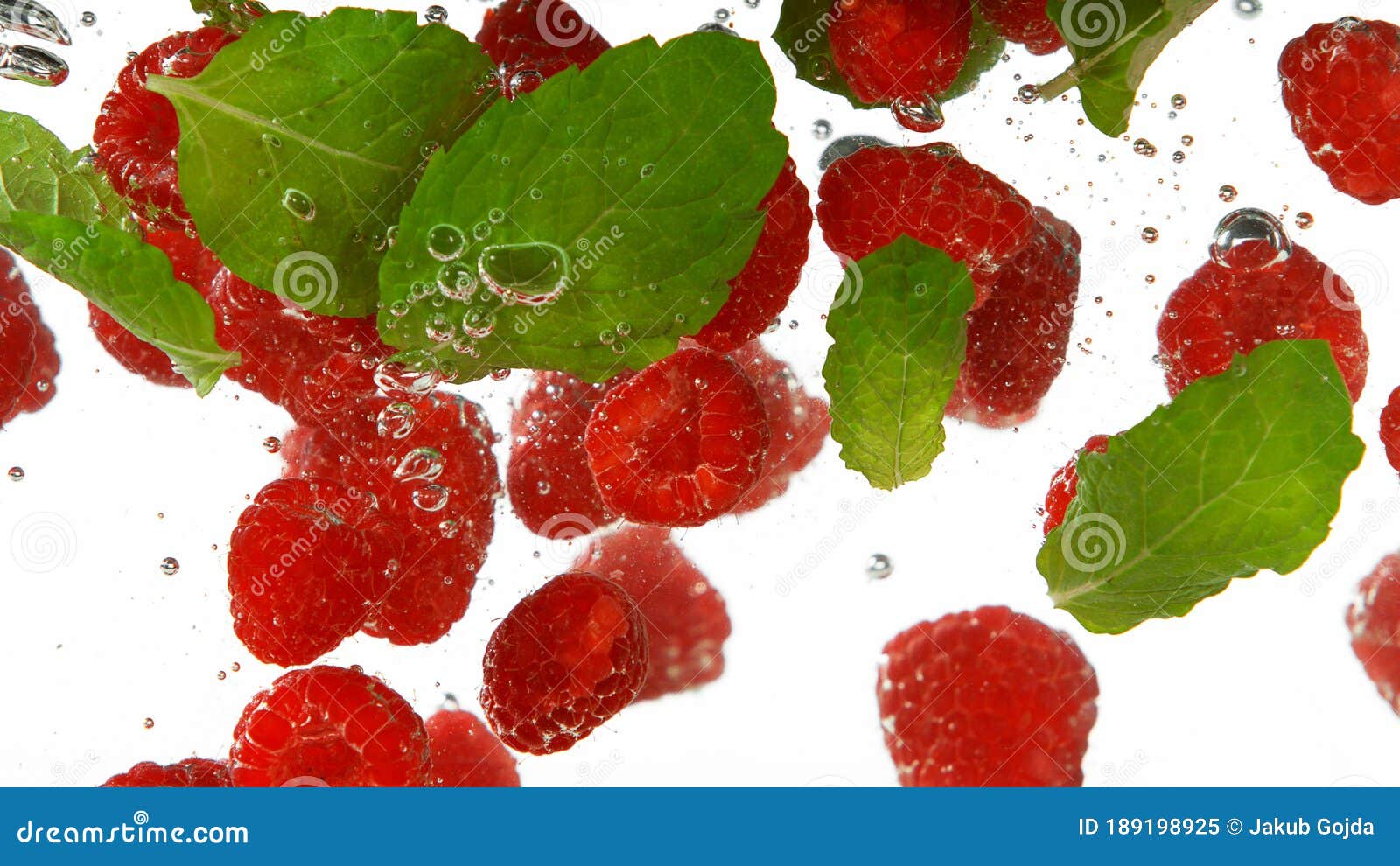 Raspberries Falling into Water Stock Image - Image of health, closeup ...