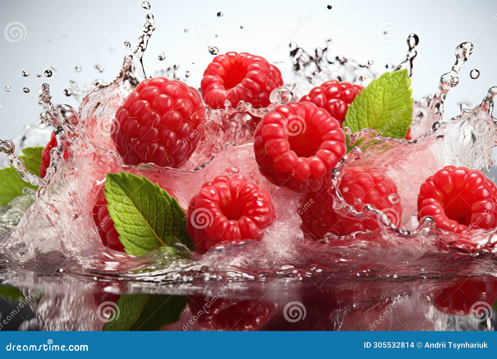 Raspberries Falling into Water, a Splash of Water from Falling ...