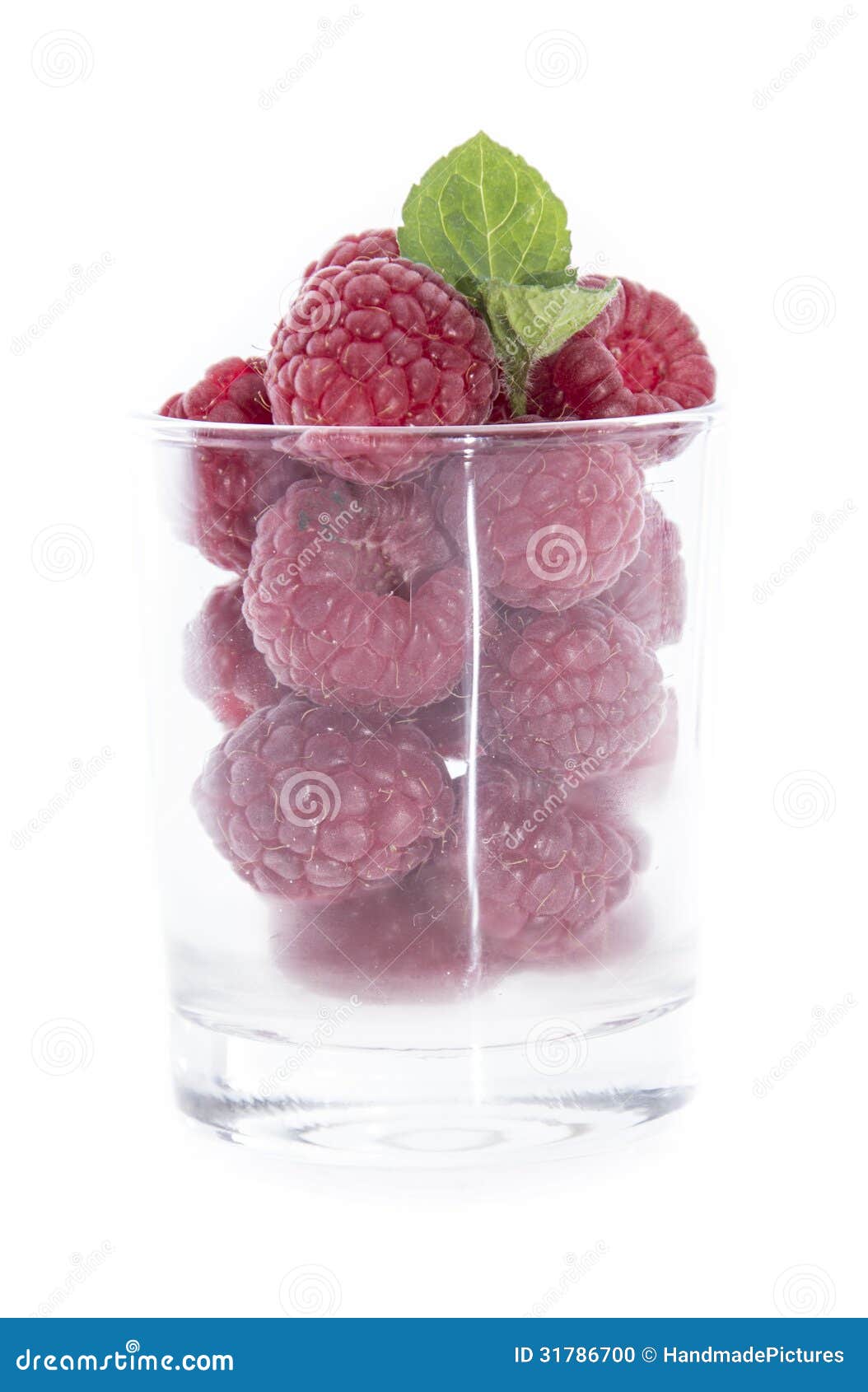Raspberries in a Glass (on White) Stock Photo - Image of heap, objects ...