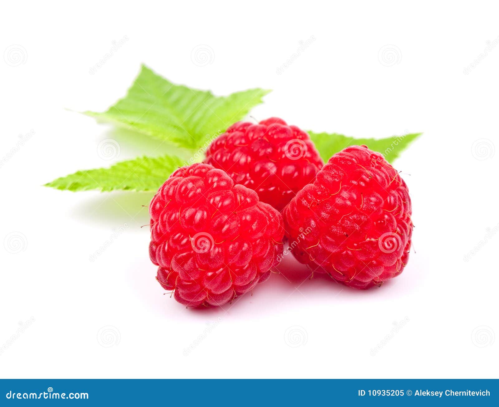 Raspberries with Green Leaves Stock Image - Image of berry, leaf: 10935205