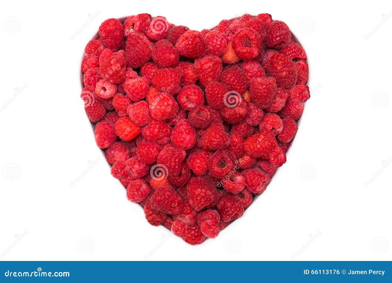 Raspberries in heart shape stock photo. Image of forest - 66113176