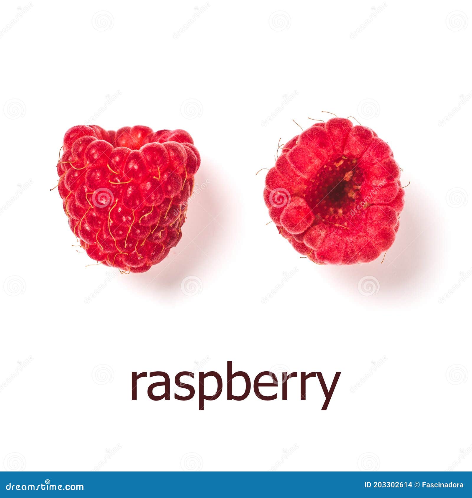 Raspberries Isolated, Creative Layout Stock Photo - Image of dessert ...