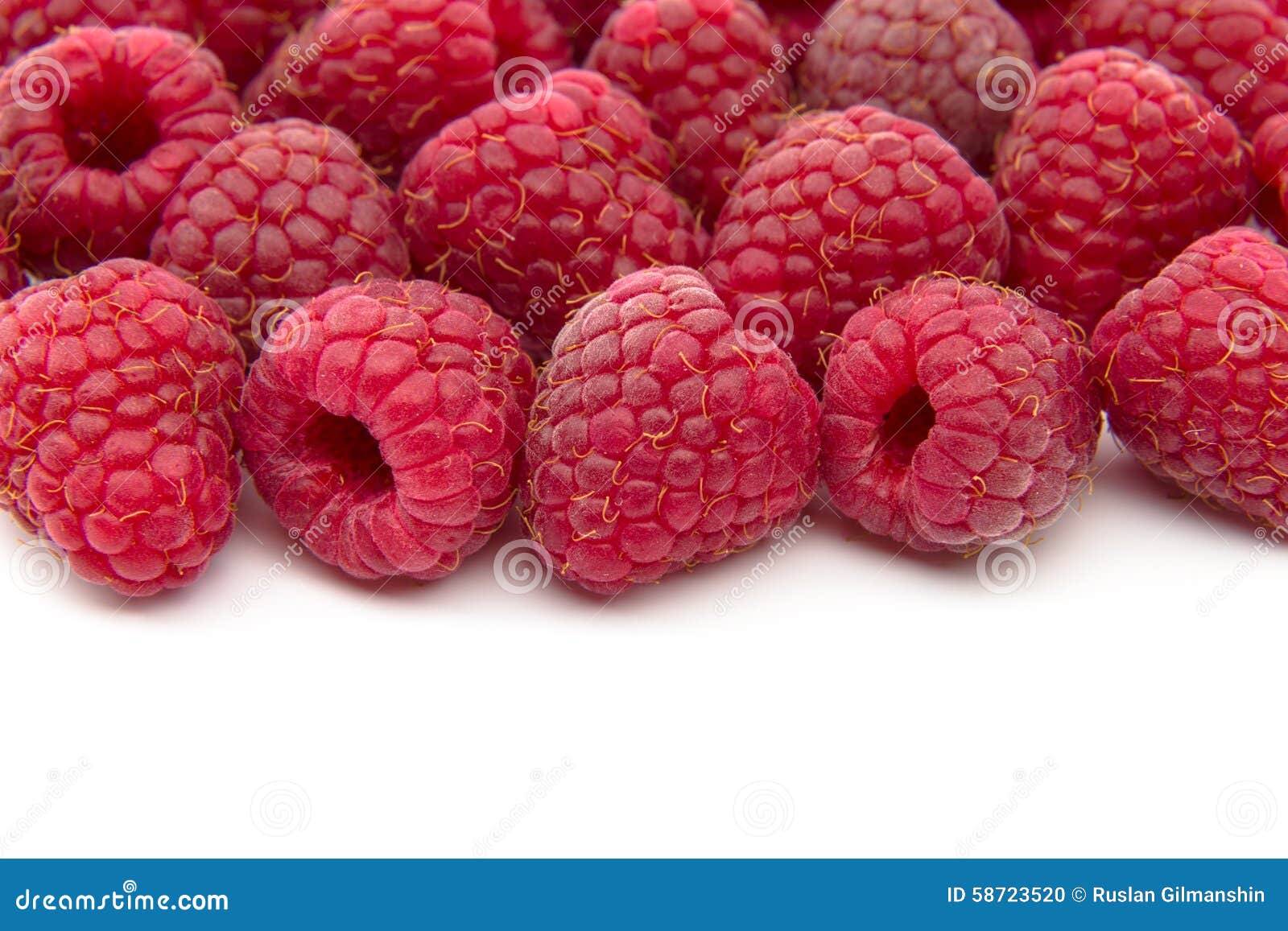 Raspberries Isolated on White Background Stock Photo - Image of ...