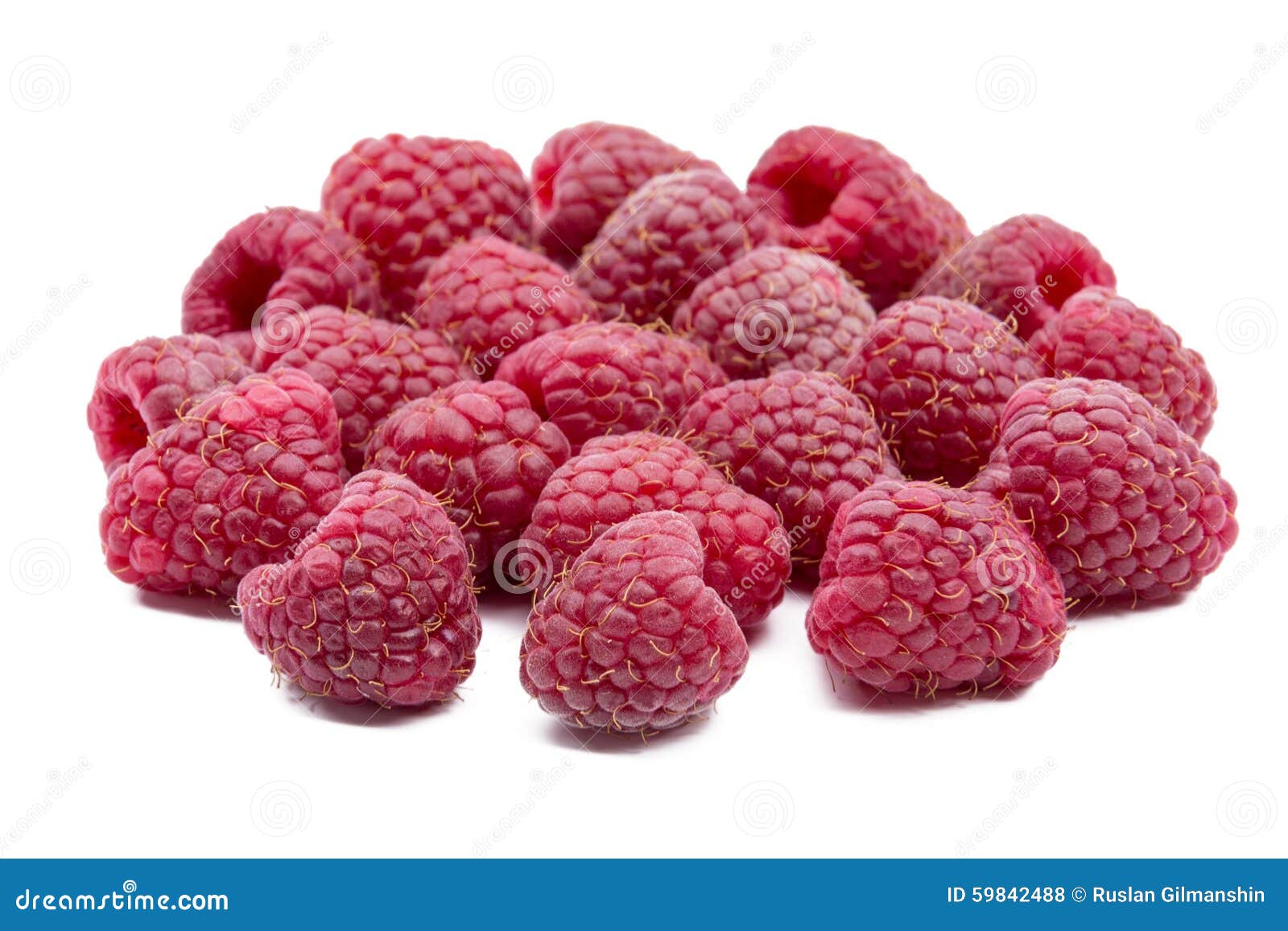 Raspberries Isolated on White Background Stock Photo - Image of ...