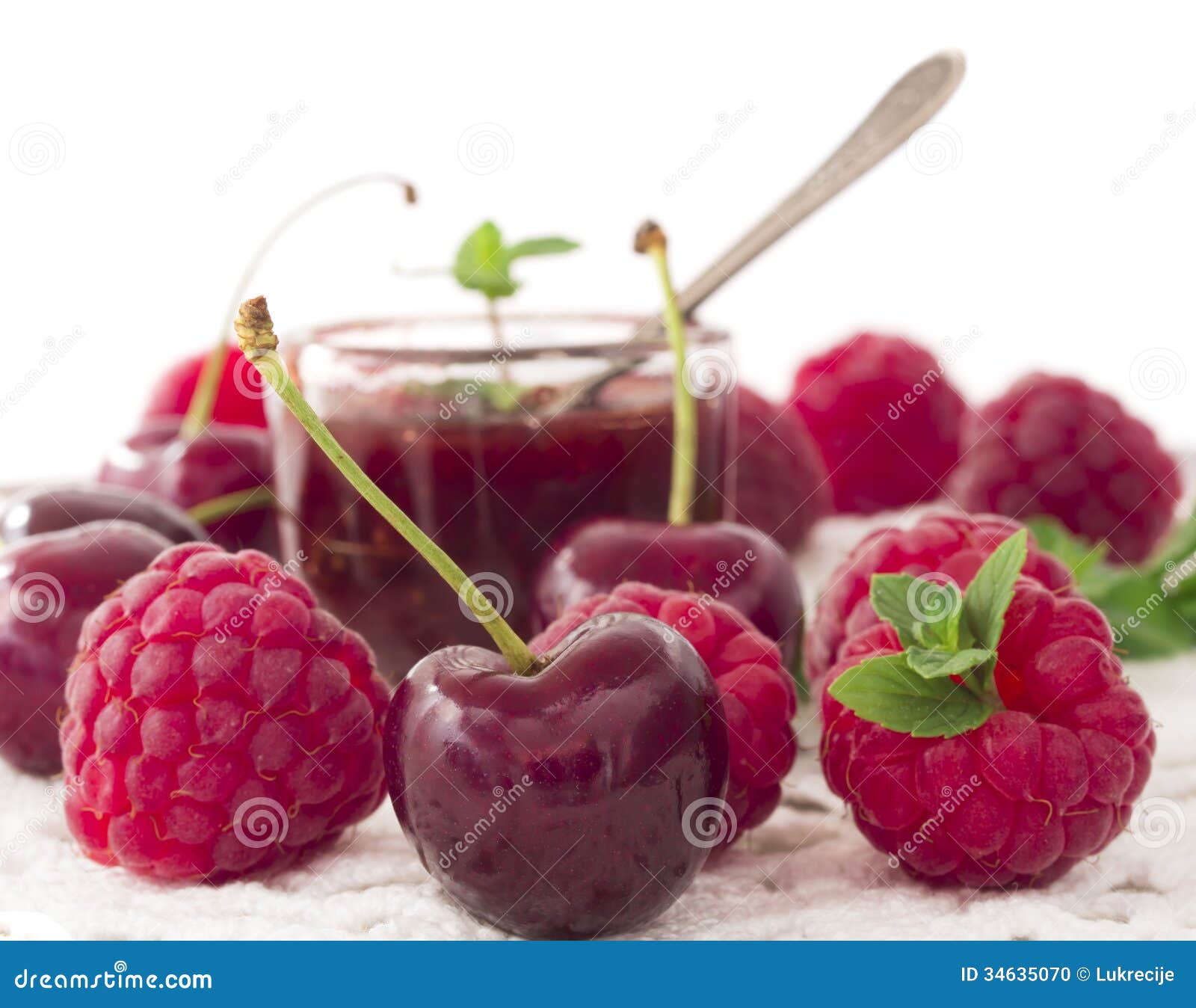 Raspberries jam stock photo. Image of fruity, cherry - 34635070
