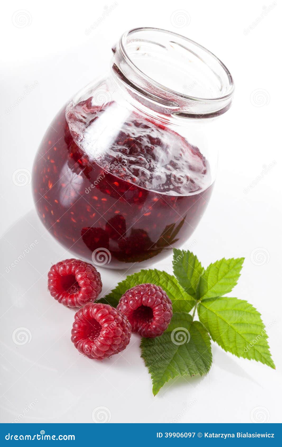 Raspberries and Jar with Jam Stock Image - Image of eating, nature ...