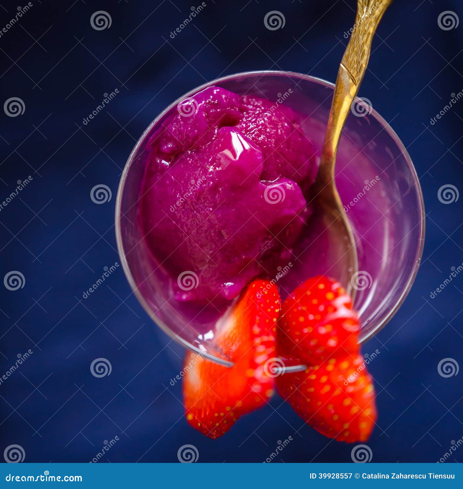 Raspberries and Lychee Sorbet Closeup Stock Image - Image of slices ...