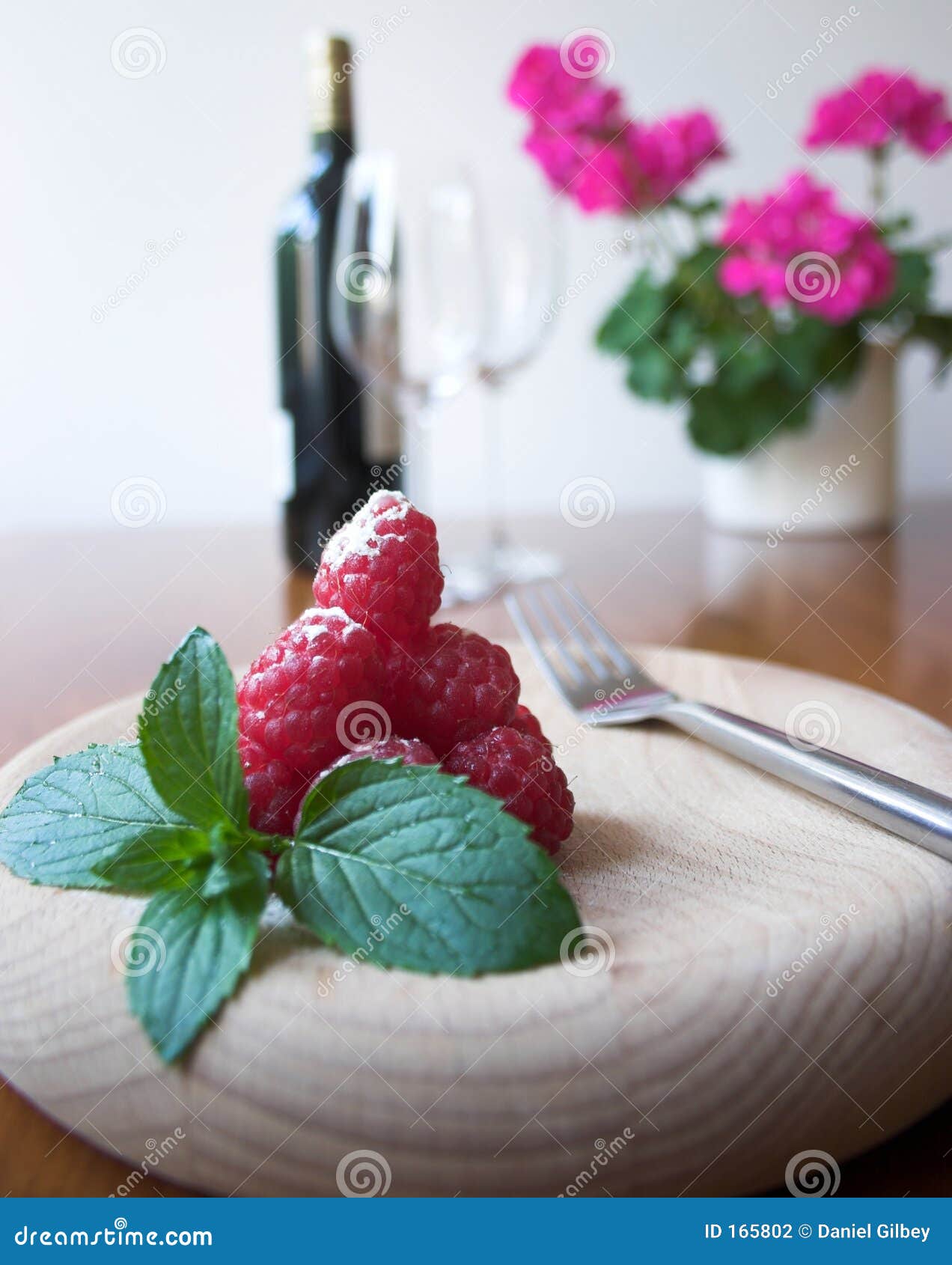 Raspberries & mint stock photo. Image of fruit, bowl - 165802