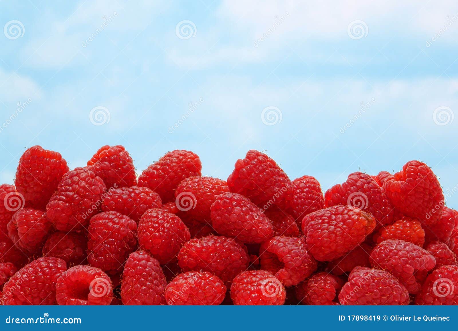 Raspberries over Blue Sky stock image. Image of ripe - 17898419