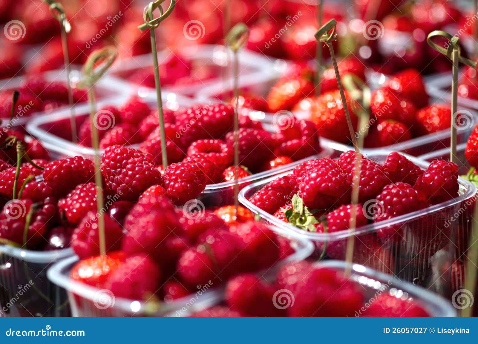 Raspberries in a Plastic Boxes Stock Image - Image of dessert, juicy ...