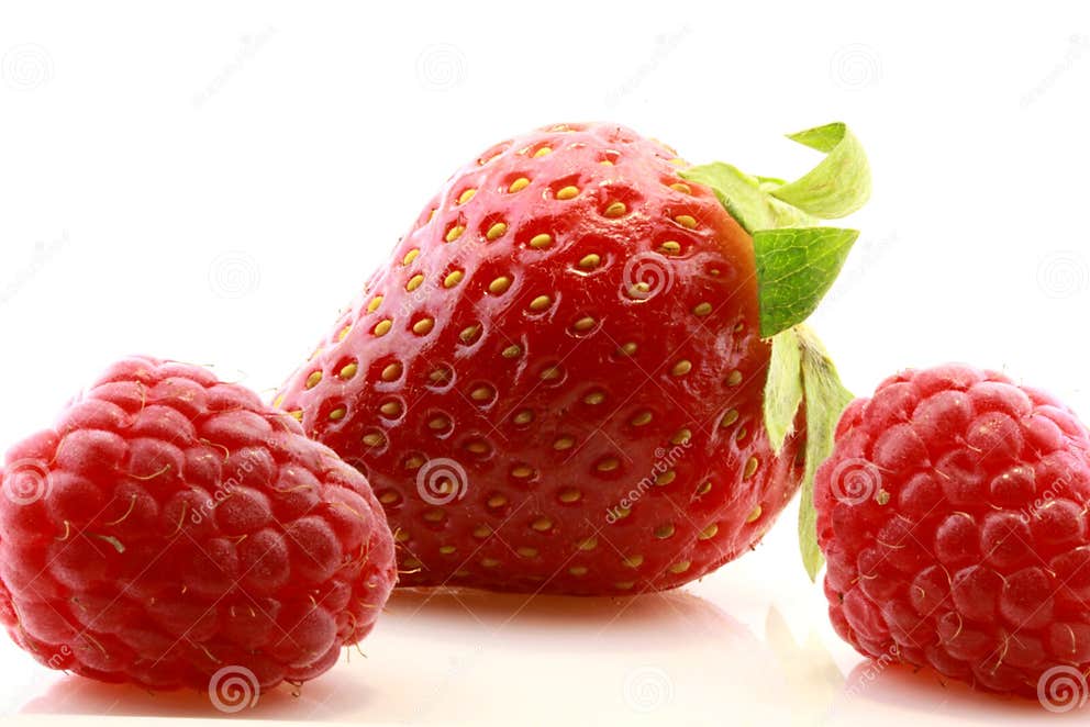 Raspberries and strawberry stock image. Image of strawberry - 8219909