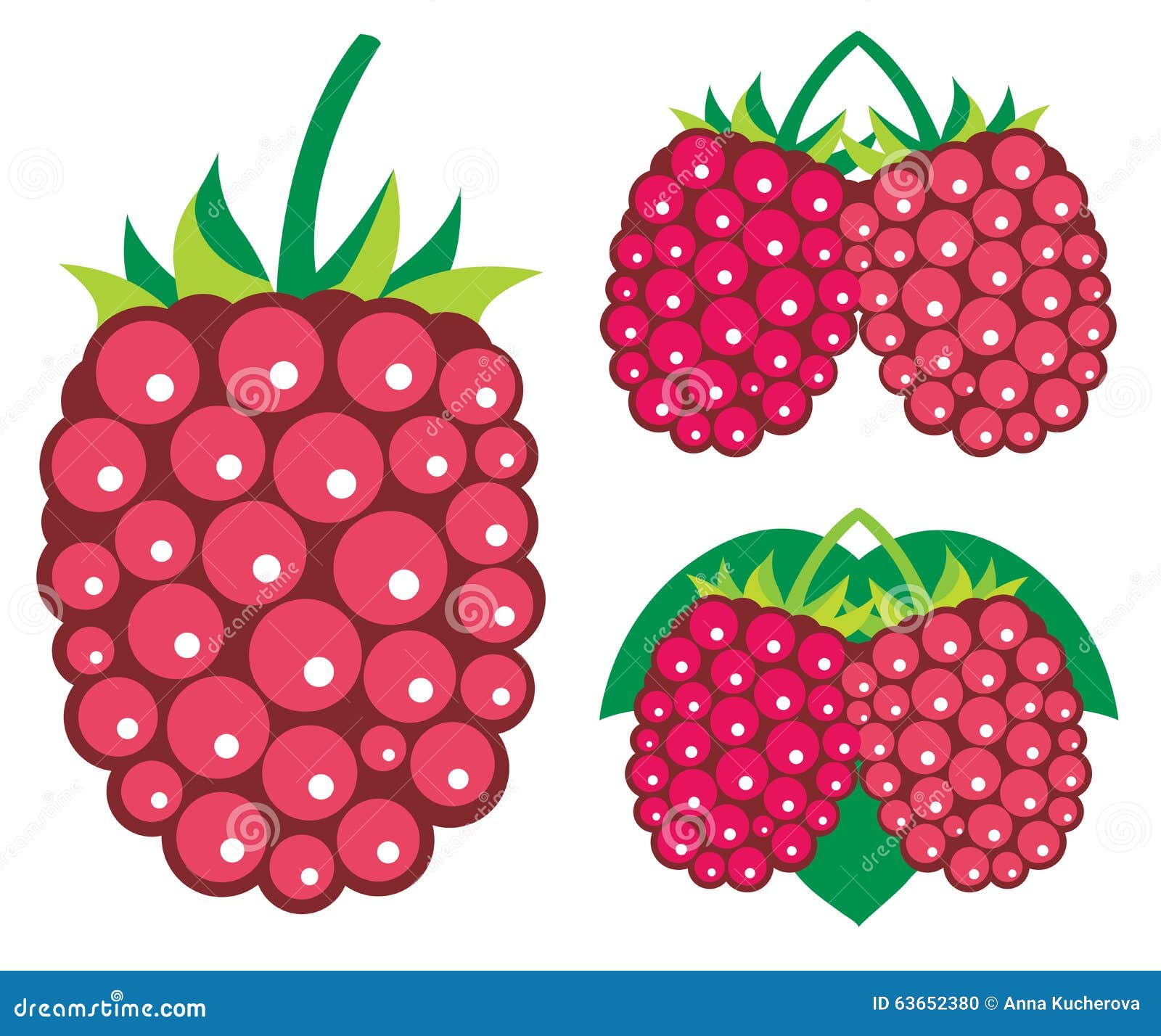 Raspberries Vector Illustrations Stock Vector - Illustration of berry ...
