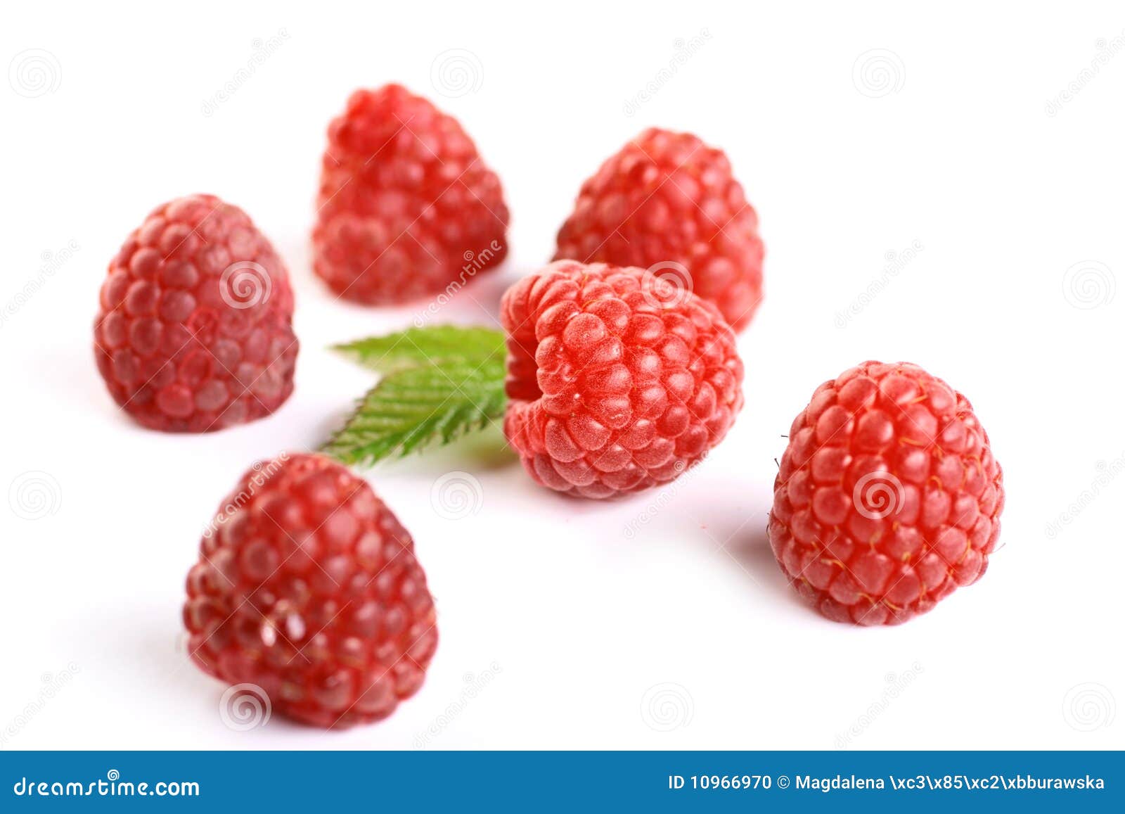 Raspberries on White Background Stock Photo - Image of dessert, food ...