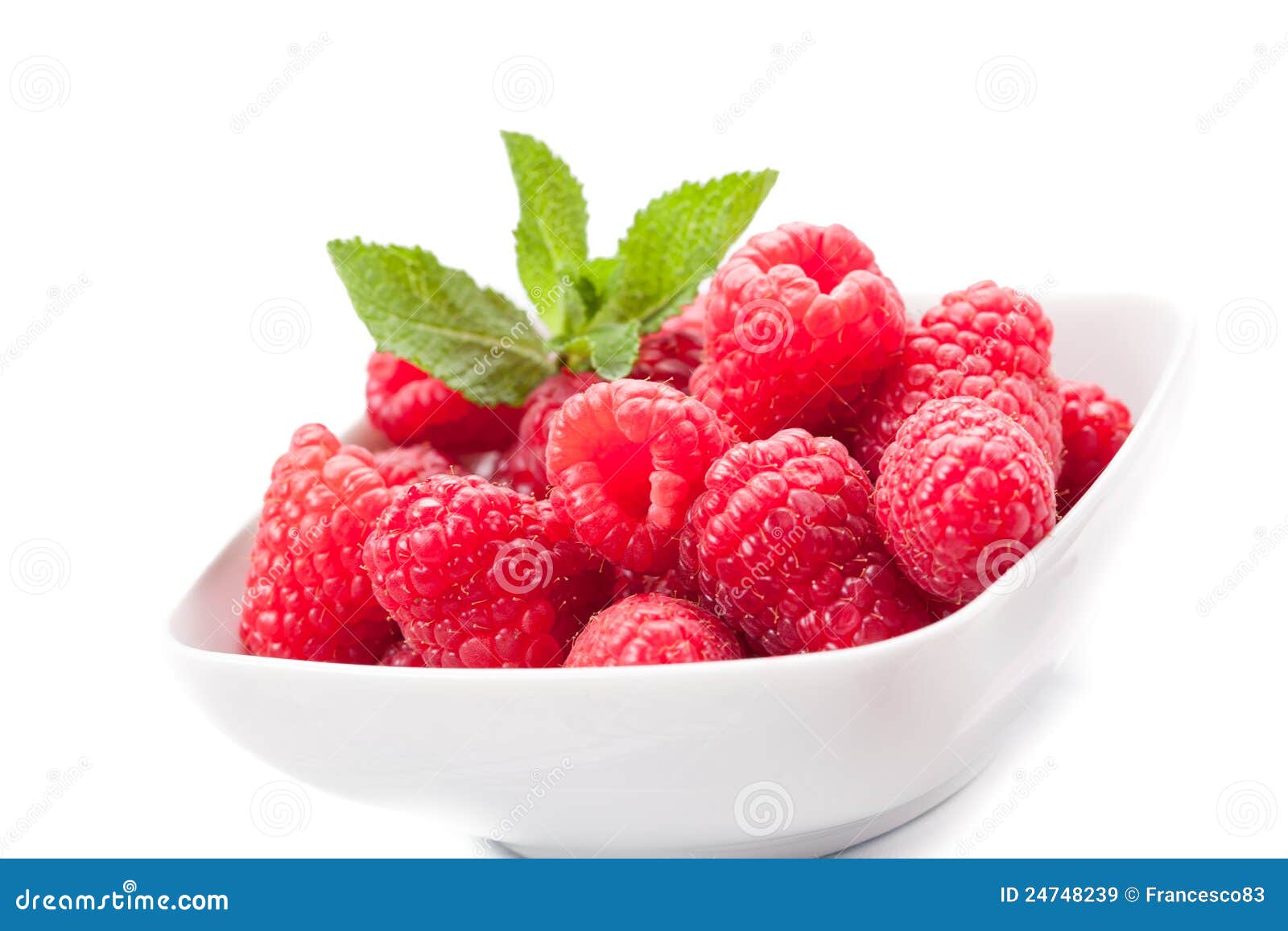 Raspberries on White Background Stock Image - Image of raspberry, food ...