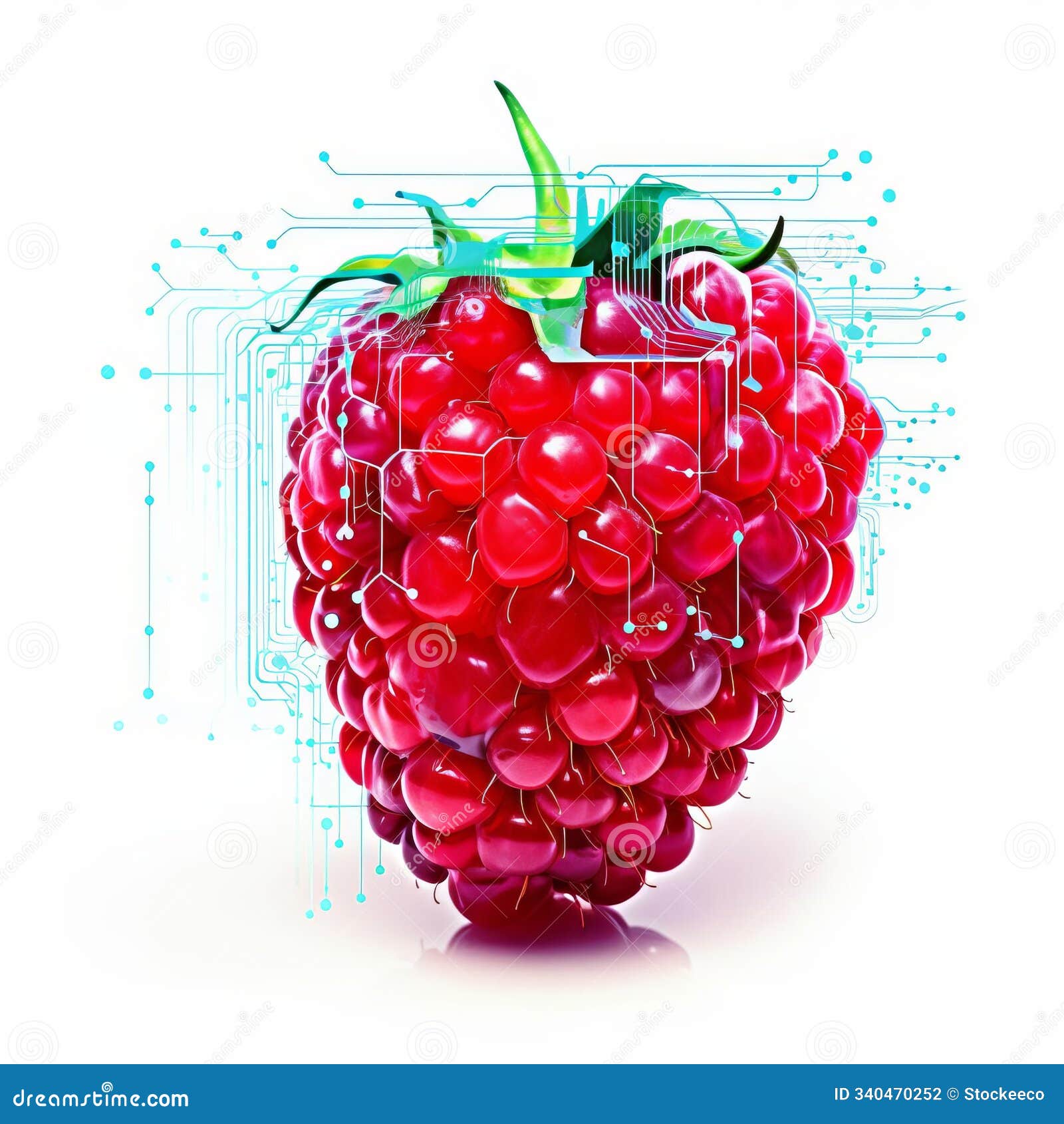 Raspberry Algorithmic Art Isolated on White Background Image Stock ...