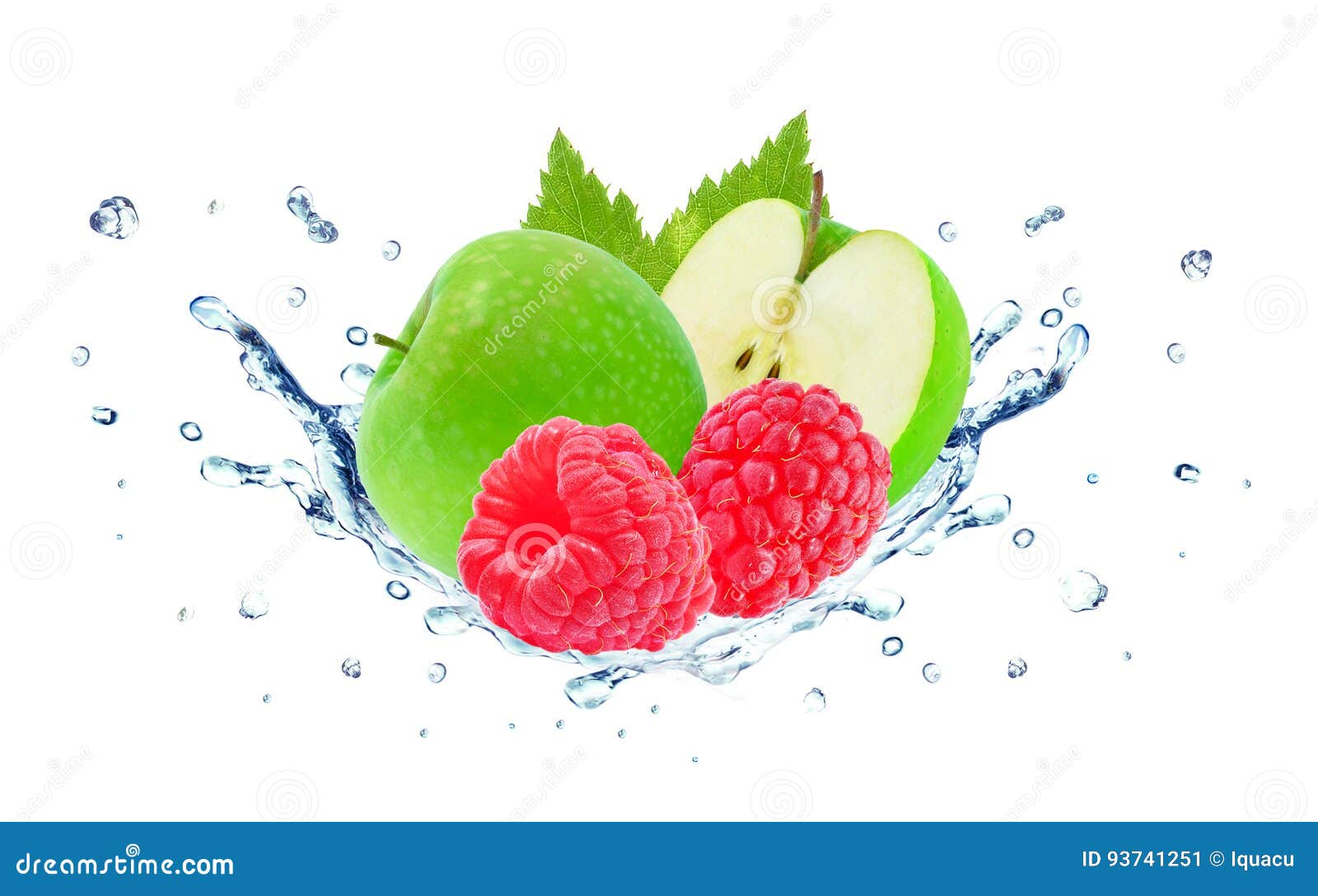 Raspberry and apple splash stock image. Image of food - 93741251