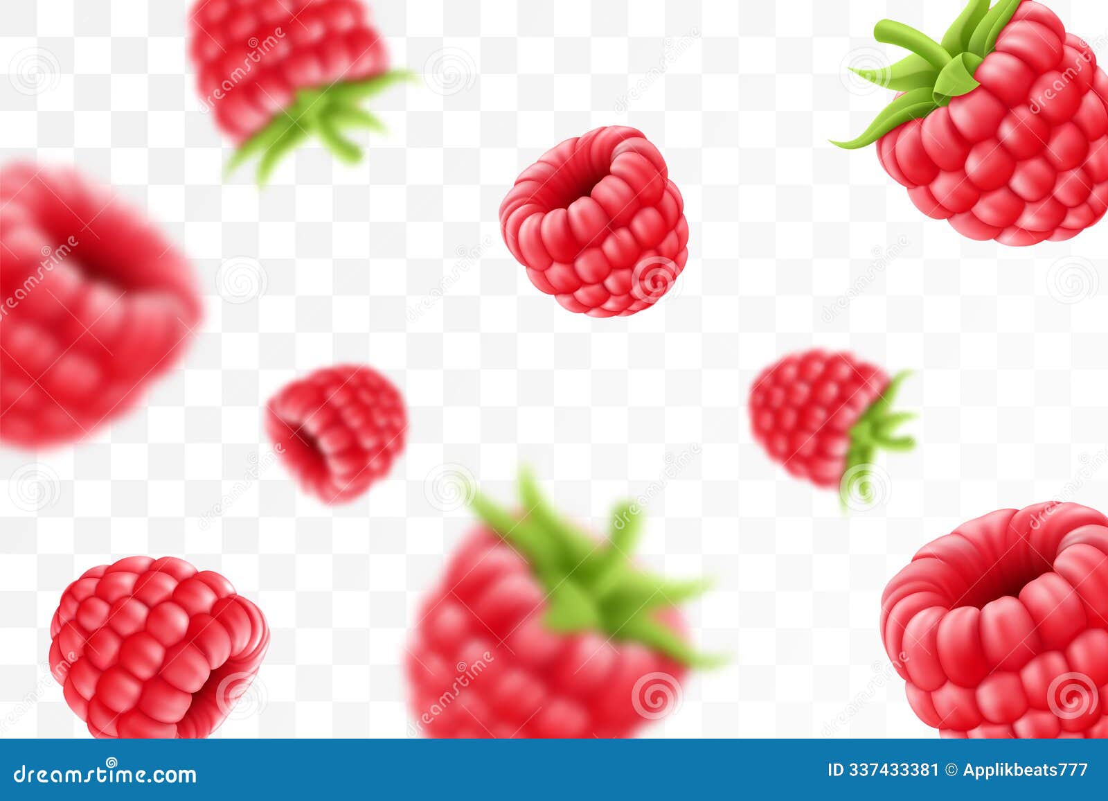 Raspberry Background. Flying Raspberry with Green Leaf on Transparent ...