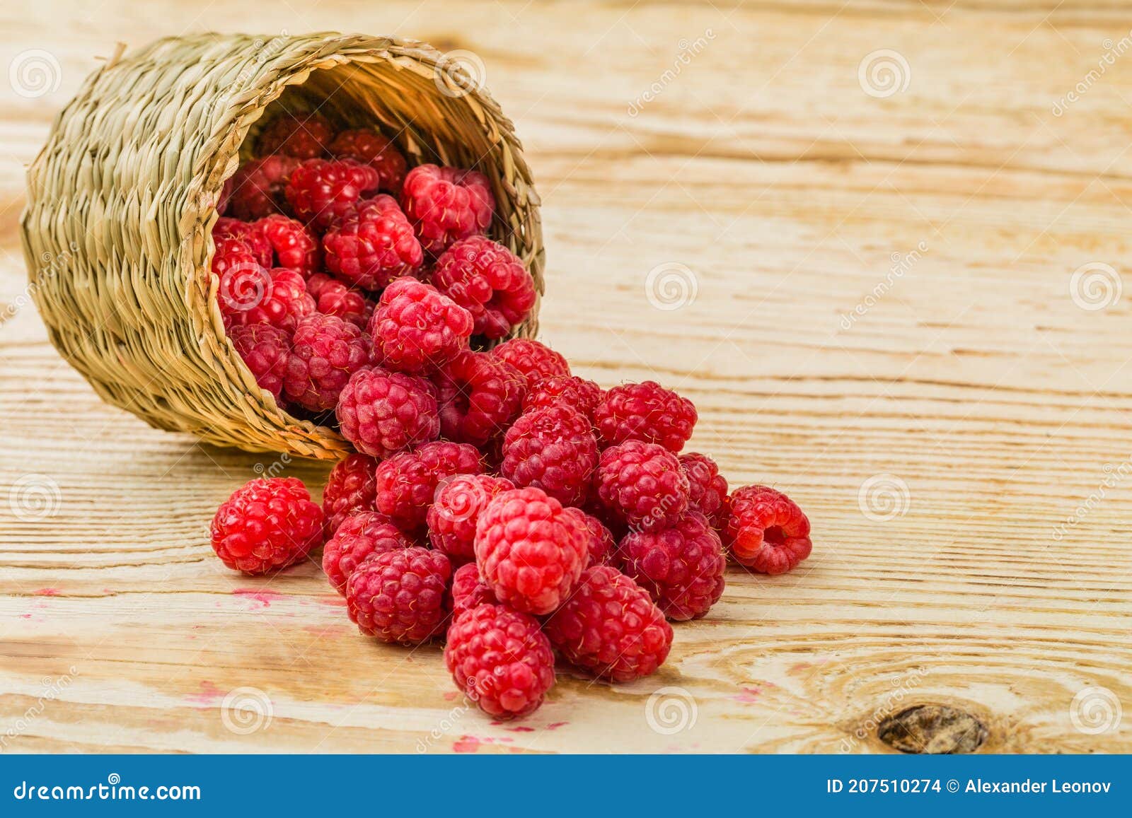 Raspberry in basket stock photo. Image of berry, selective - 207510274
