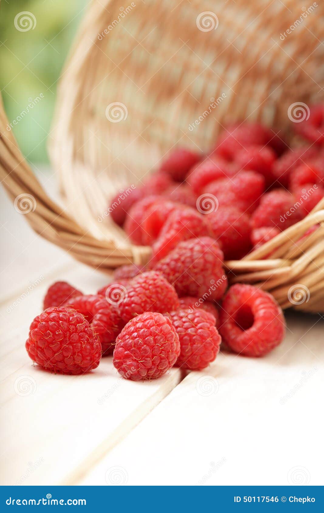 Raspberry in a Basket on the Table Stock Photo - Image of freshness ...