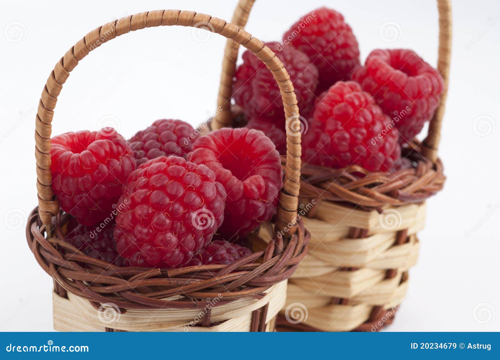 Raspberry baskets stock image. Image of berry, white - 20234679