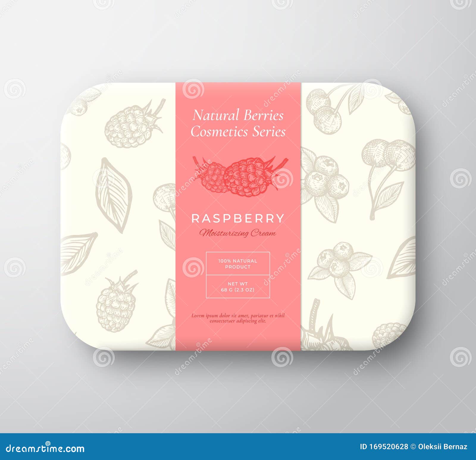 Raspberry Bath Cosmetics Package Box. Abstract Vector Wrapped Paper ...
