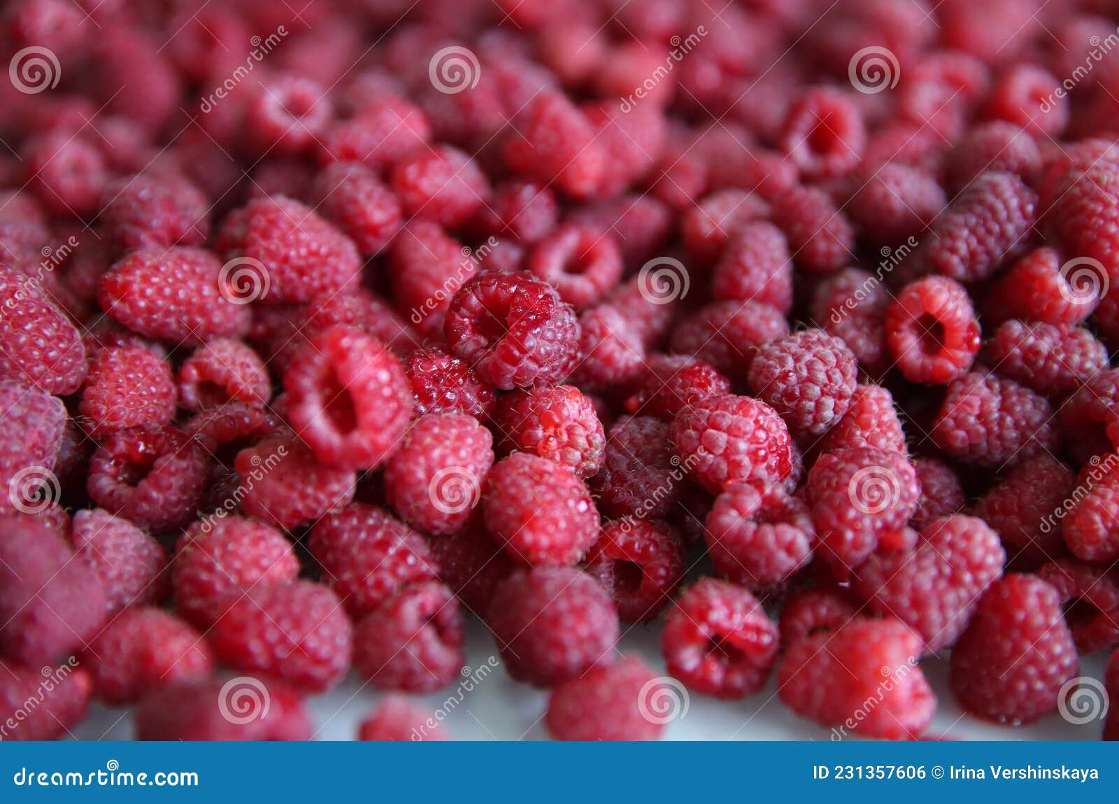 Raspberry Berries Background. Garden Raspberry. View from Above Stock ...