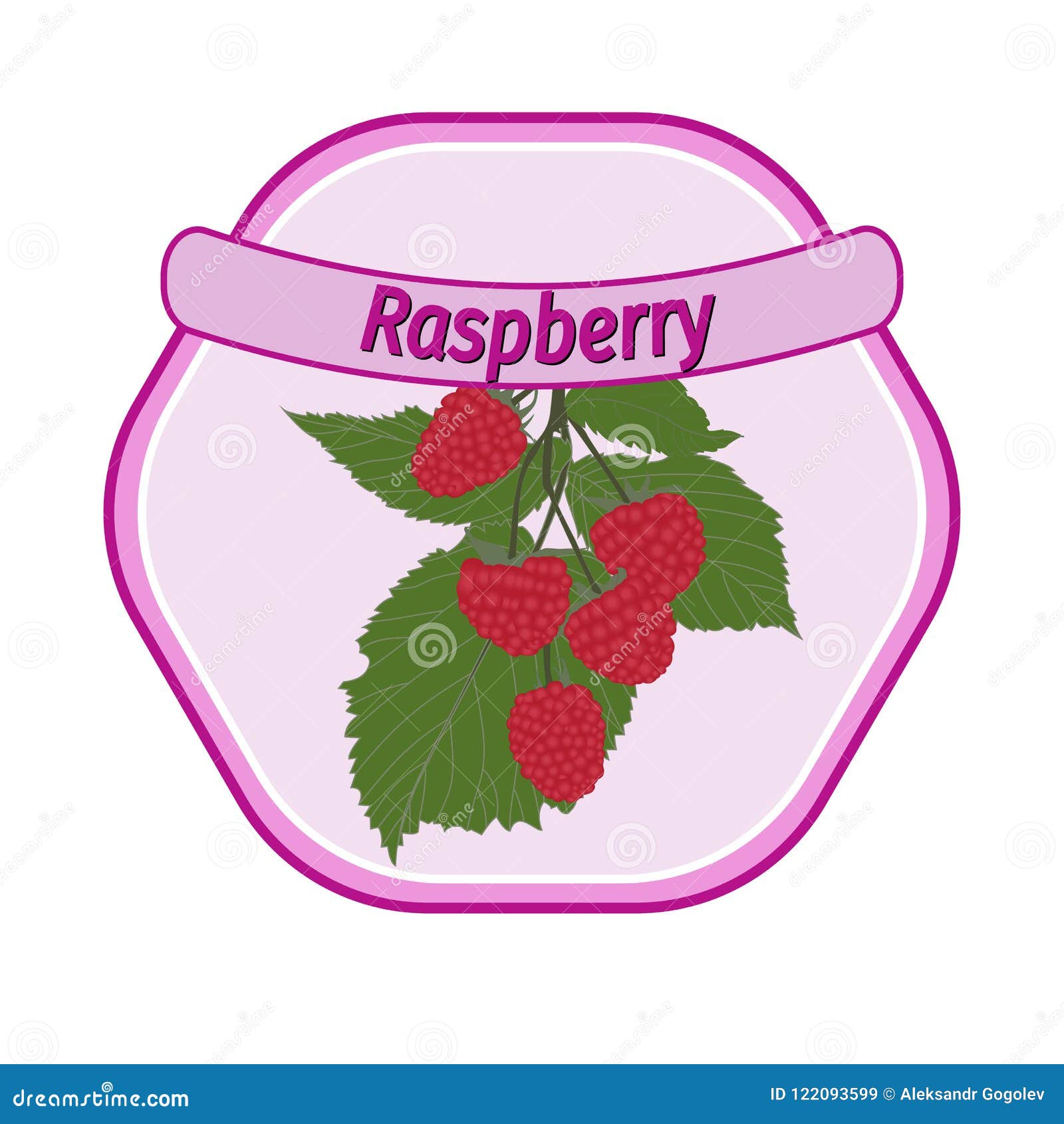 Vector raspberry label stock vector. Illustration of background - 122093599