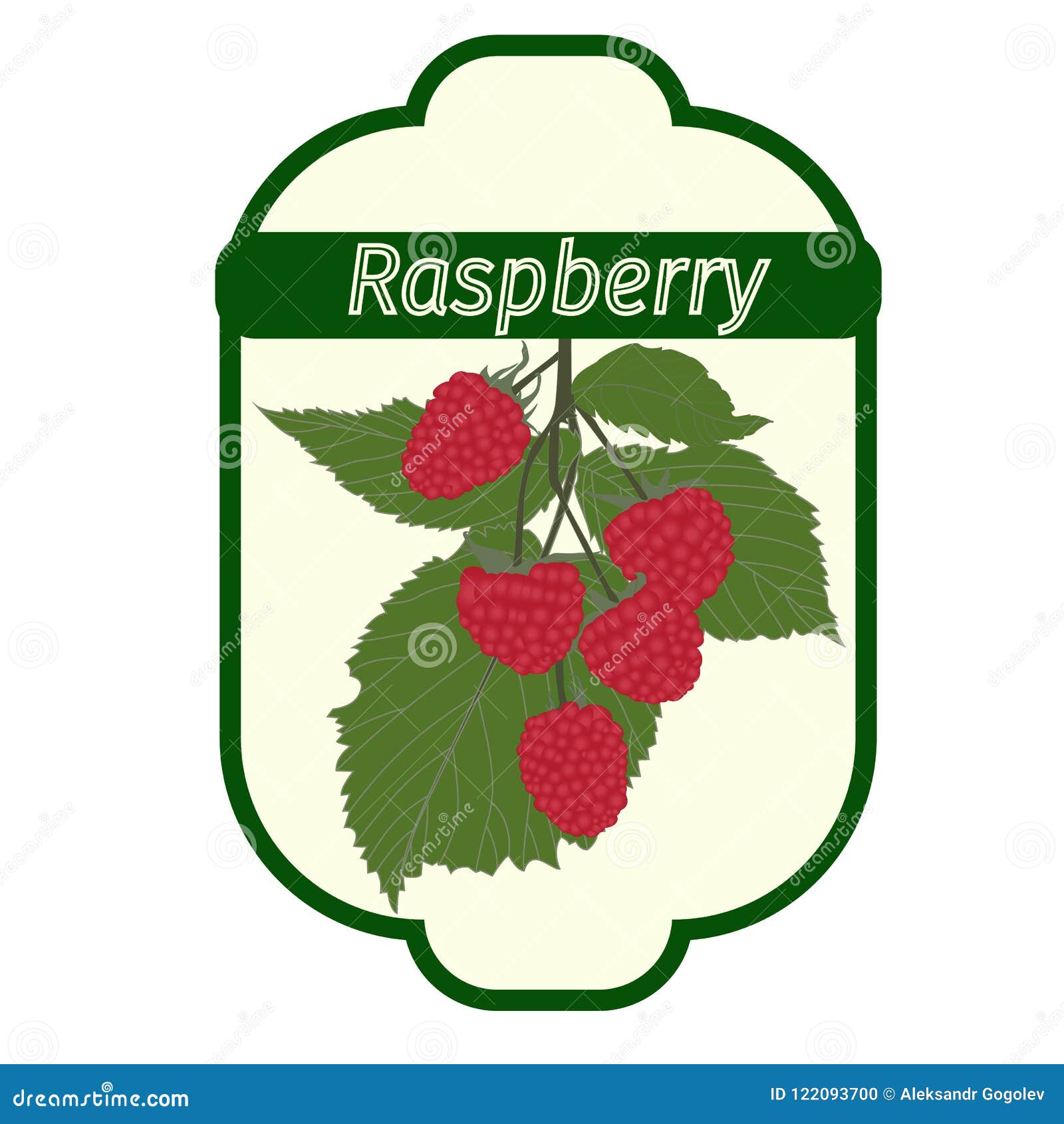 Vector raspberry label stock vector. Illustration of horizontal - 122093700