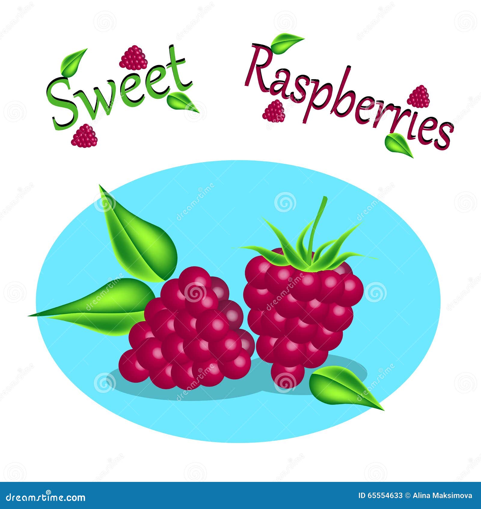 Raspberry Berries Vector Labels Stock Vector - Illustration of ripe ...