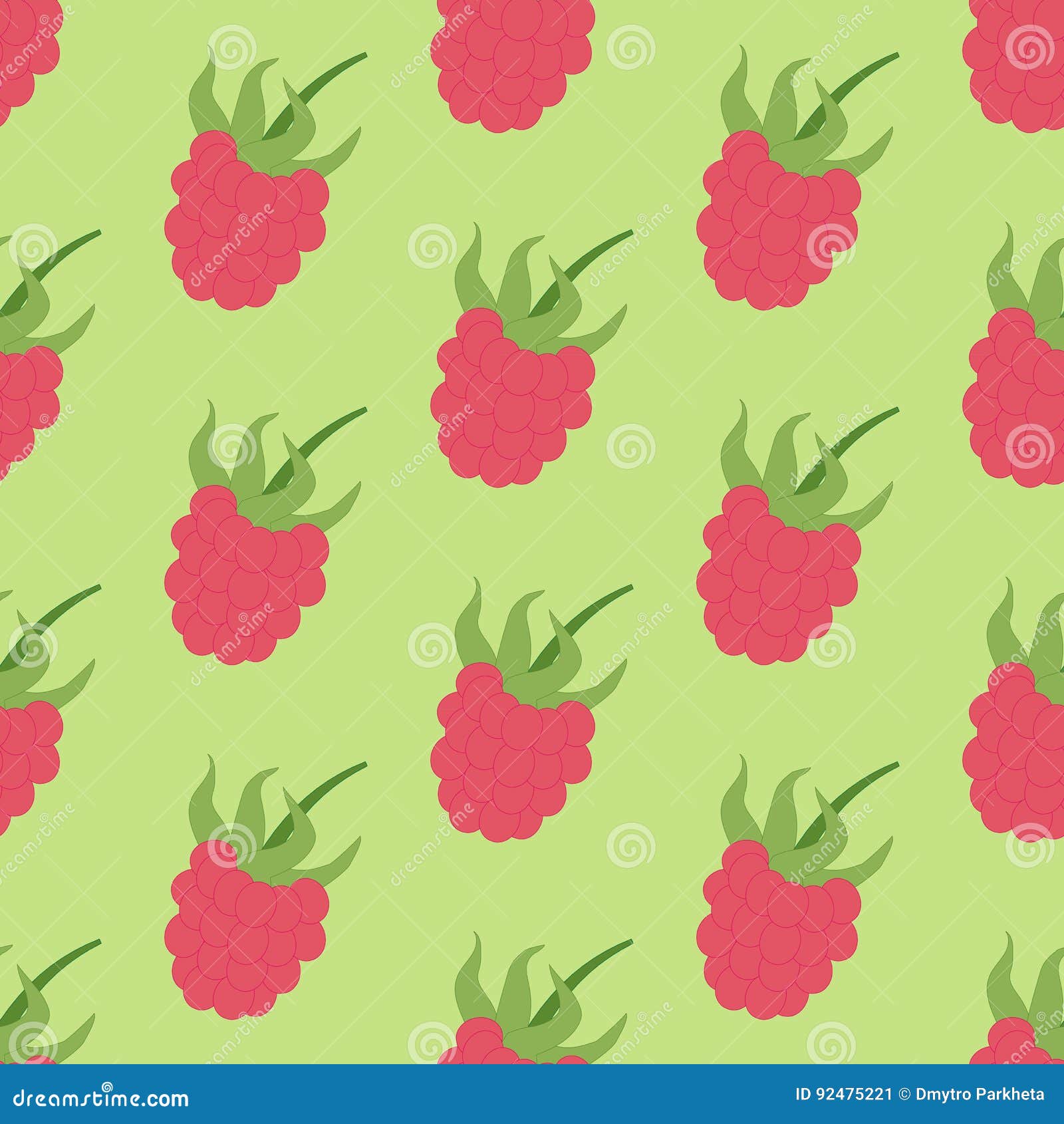 Raspberry Berry Seamless Pattern Stock Vector - Illustration of healthy ...