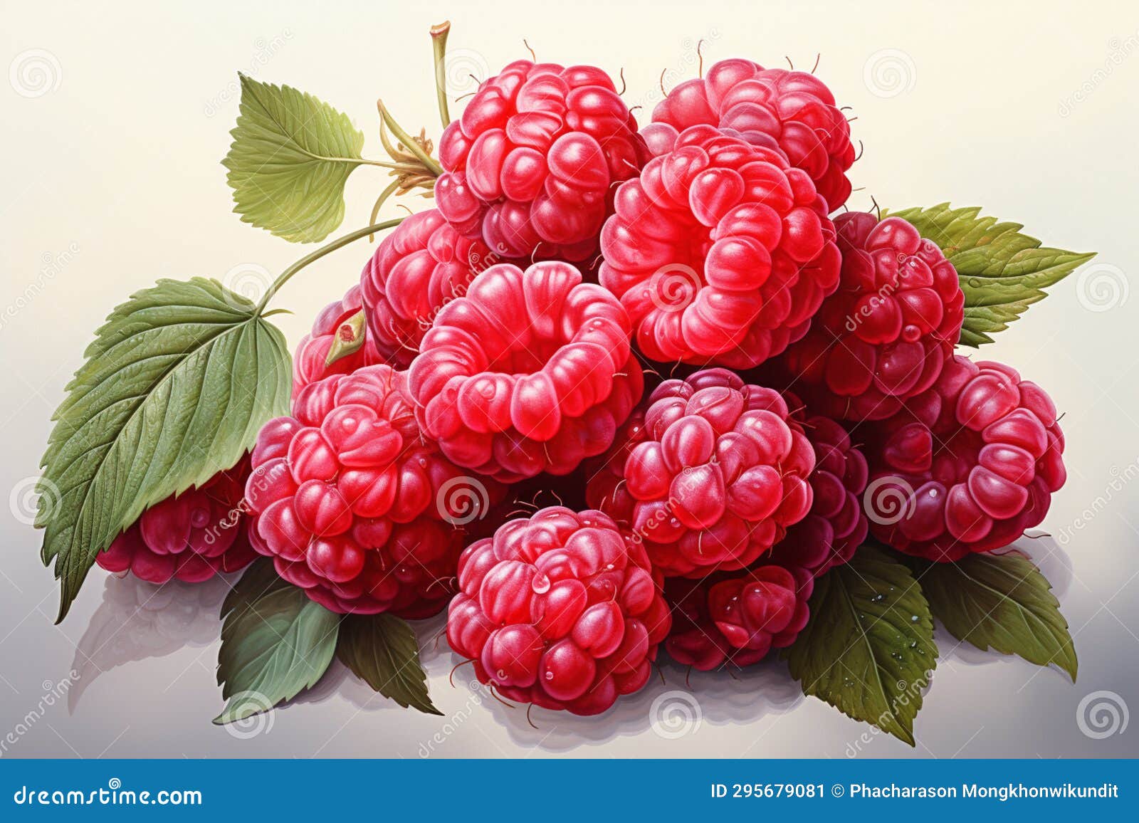Raspberry Berry Watercolor Painting, Beautiful, Cute Stock Image ...