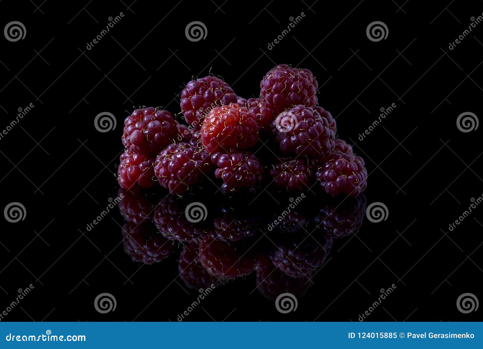 Raspberry on Black Background Stock Image - Image of eating, color ...