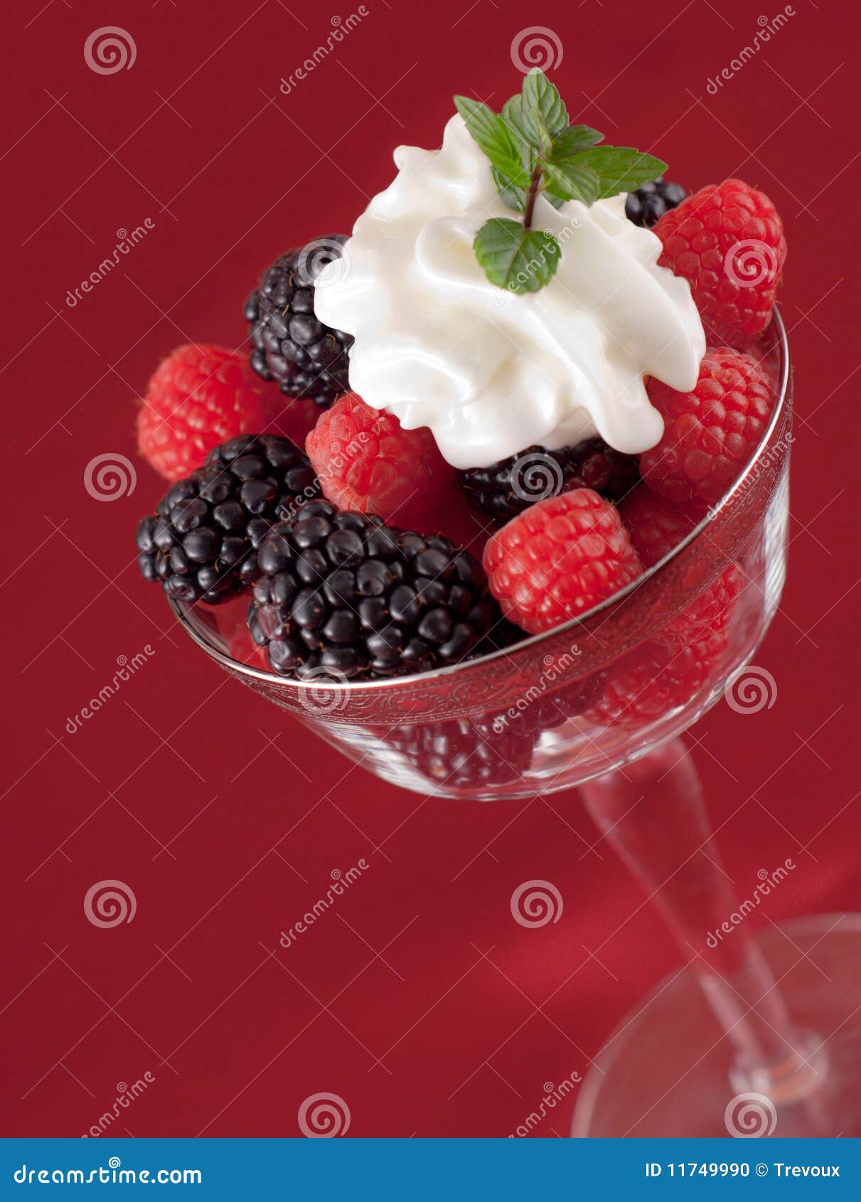 Raspberry and Blackberry Dessert Stock Photo - Image of colorful ...