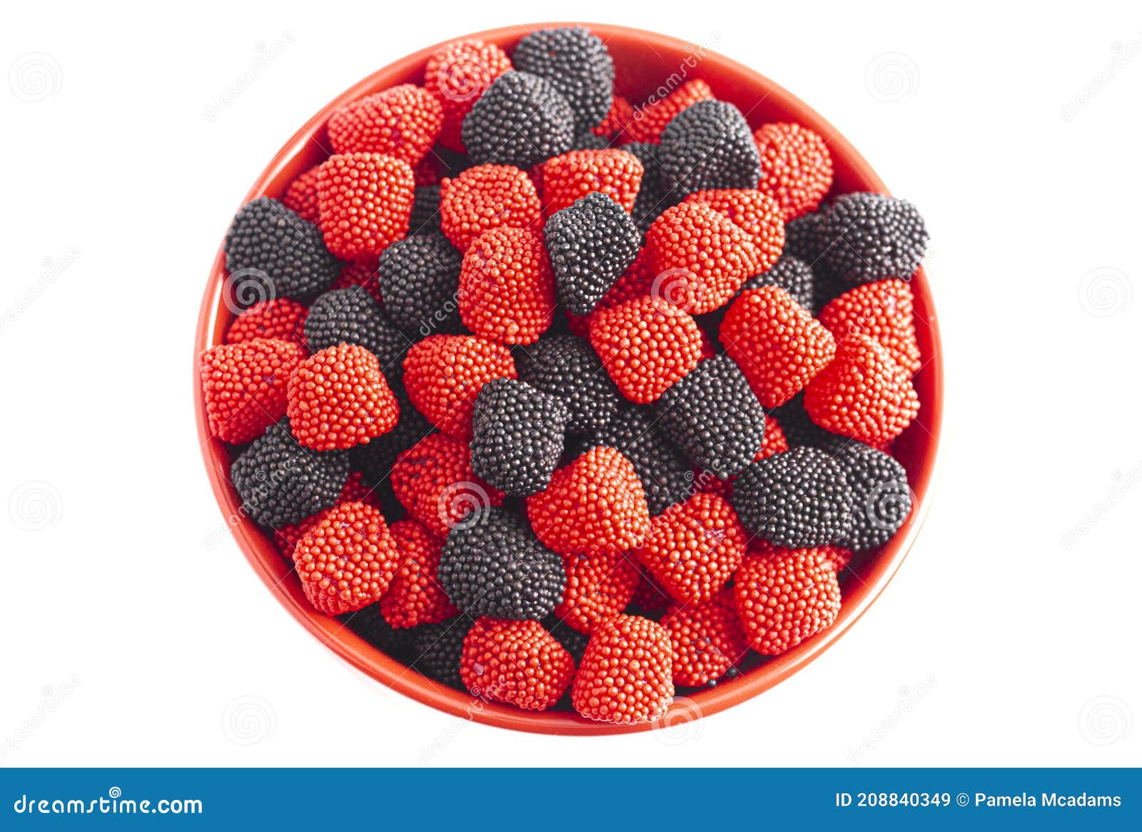 Raspberry and Blackberry Gummy Candies on a White Background Stock ...