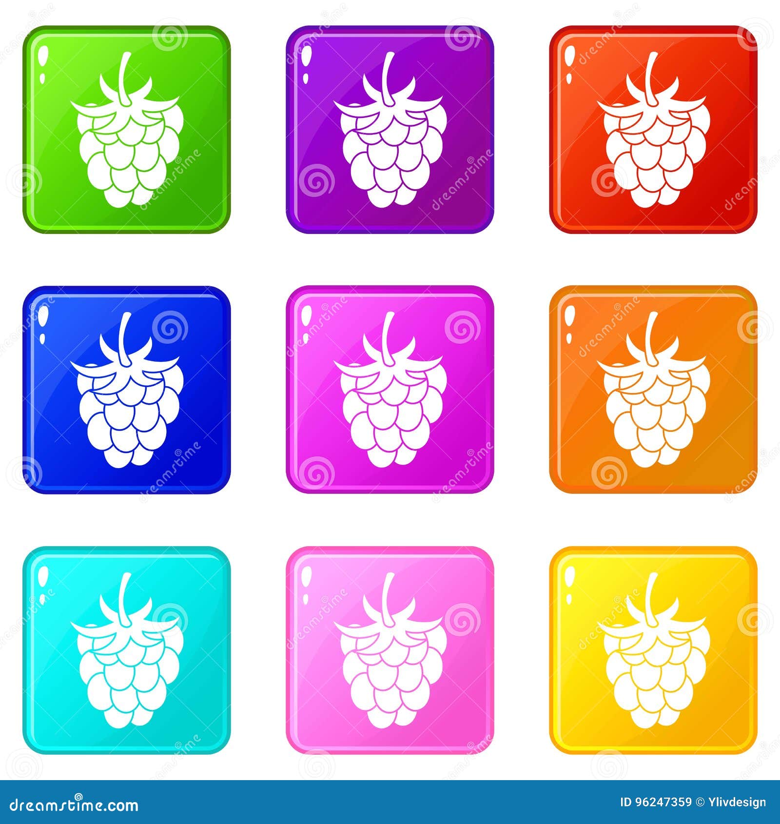Raspberry or Blackberry Icons 9 Set Stock Vector - Illustration of ...