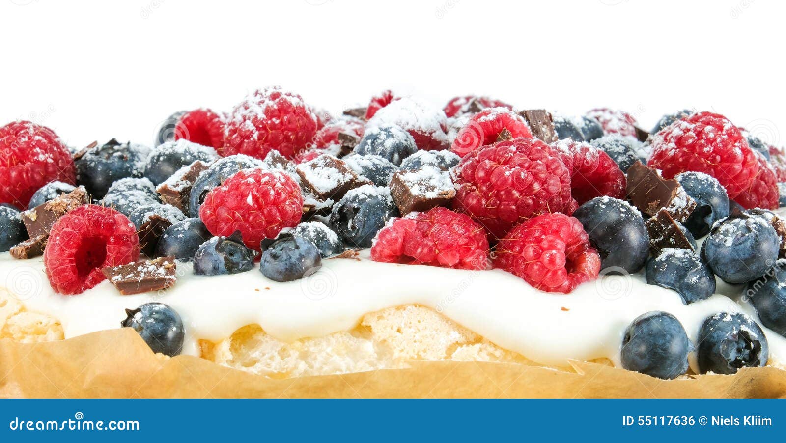 Raspberry and Blueberry Cake Stock Photo - Image of decoration ...