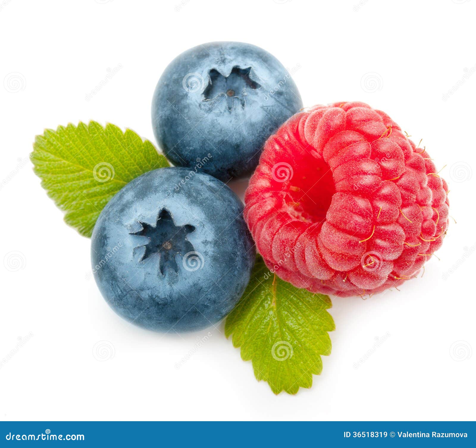 Raspberry and Blueberry Isolated Stock Image - Image of background ...
