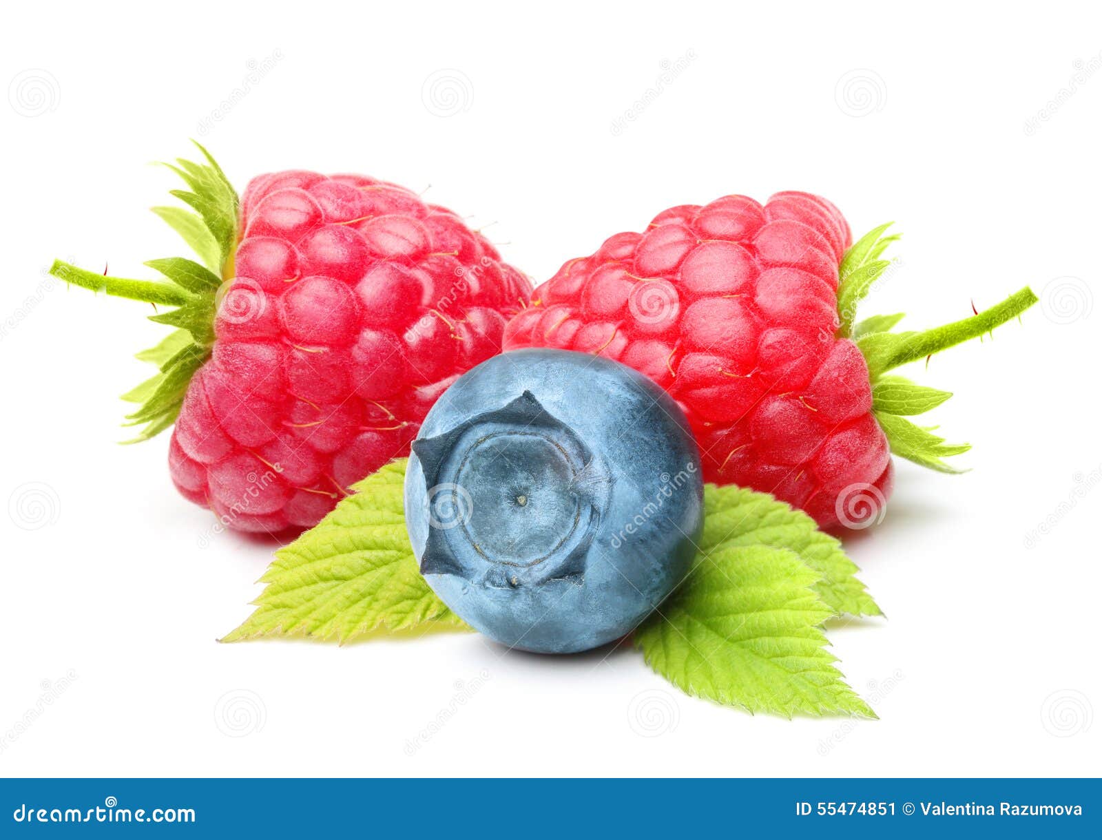 Raspberry and Blueberry Isolated Stock Image - Image of detail ...