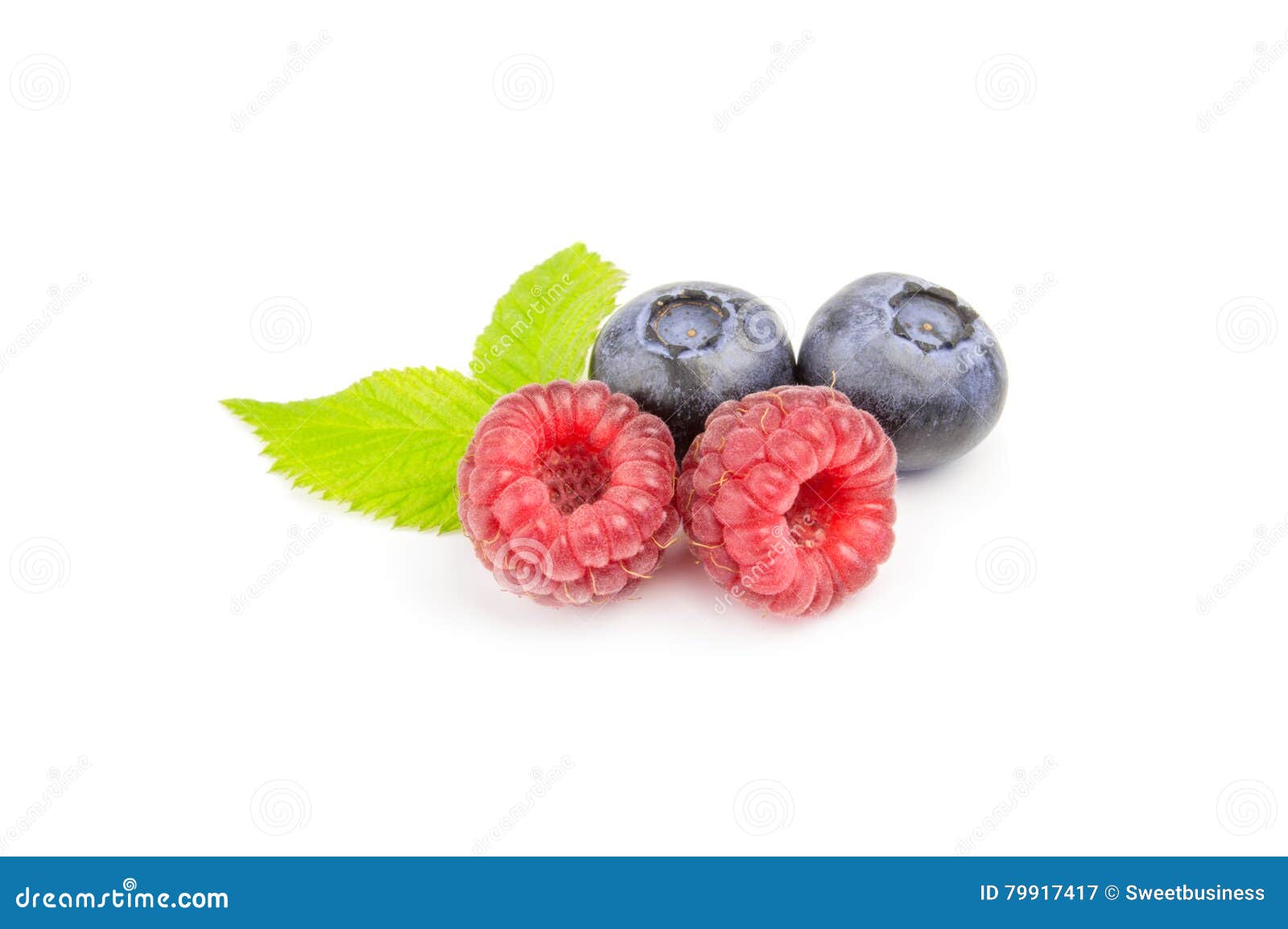 Raspberry and Blueberry Isolated on White Background Stock Image ...