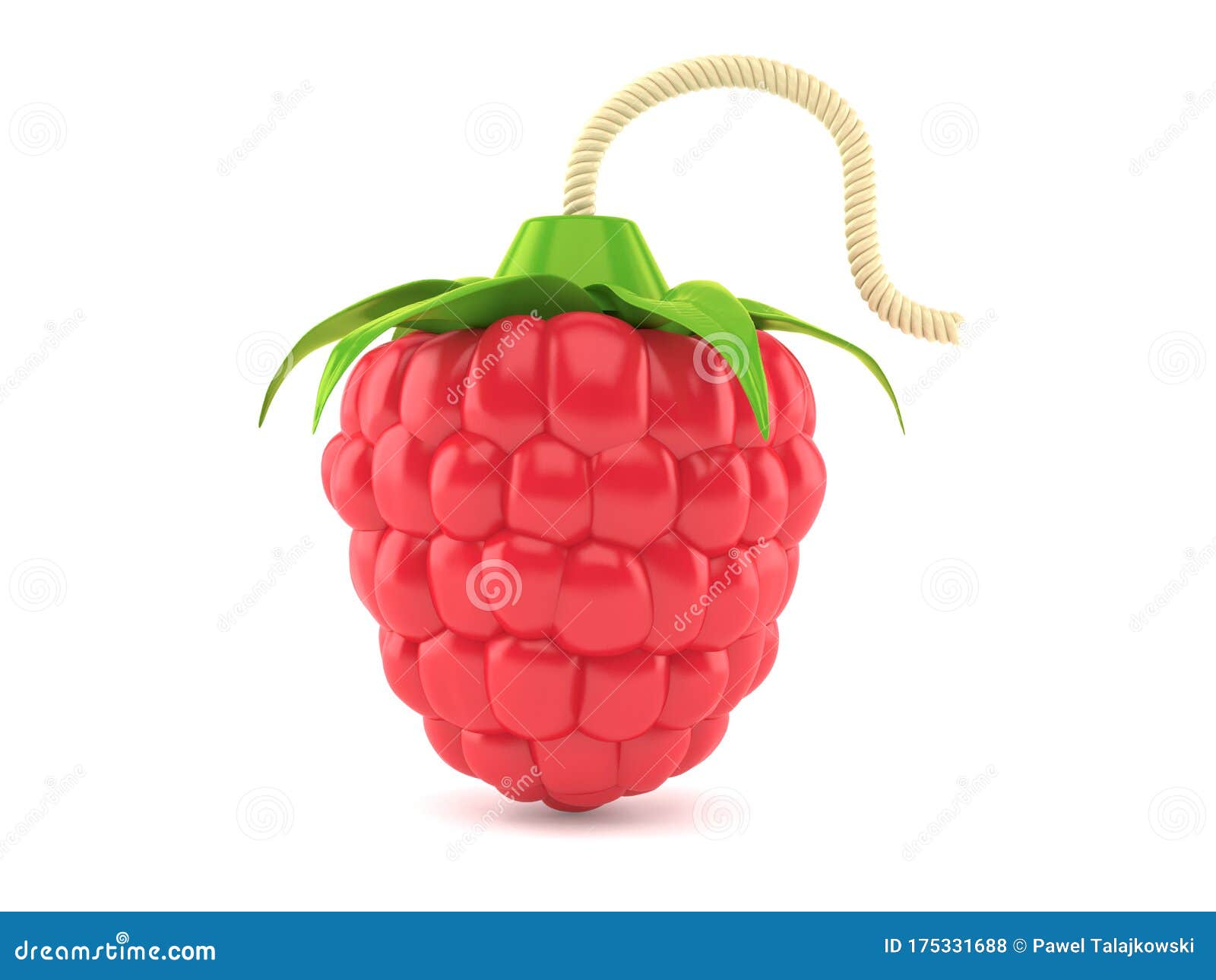 Raspberry with bomb wick stock illustration. Illustration of white ...