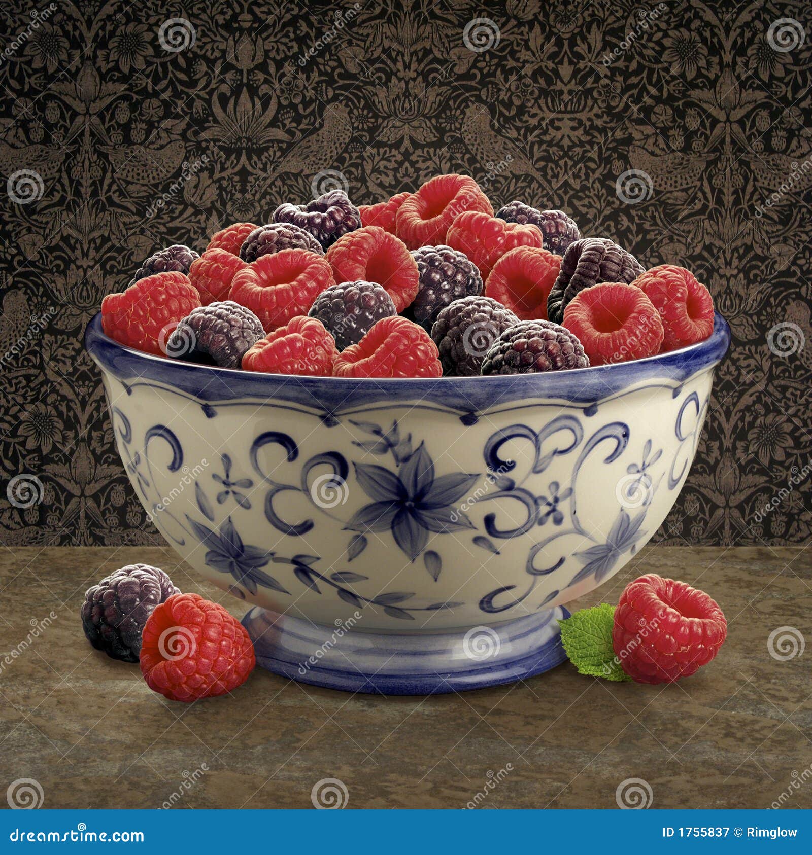 Raspberry Bowl stock image. Image of raspberry, blueberry - 1755837