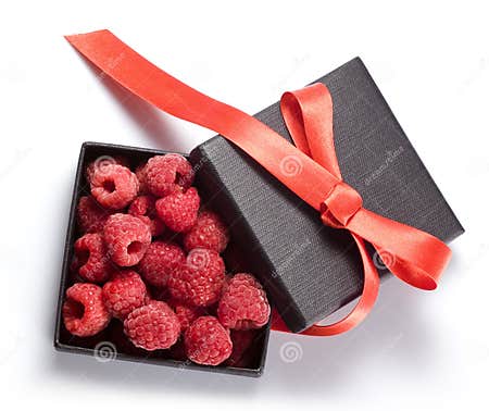Raspberry box stock image. Image of present, greeting - 4856287