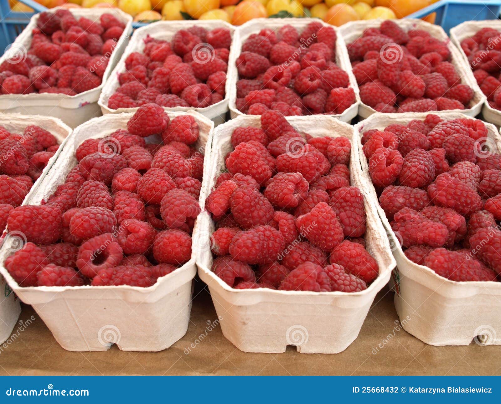 Raspberry boxes stock photo. Image of berry, basket, sale - 25668432