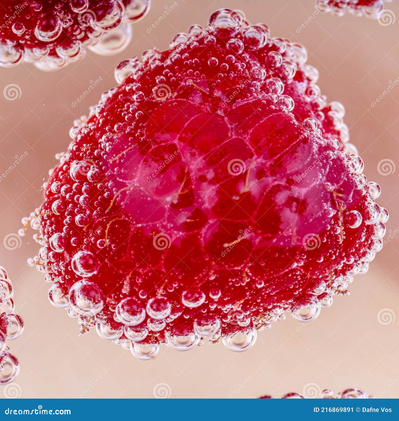 Raspberry with bubbles stock image. Image of dessert - 216869891