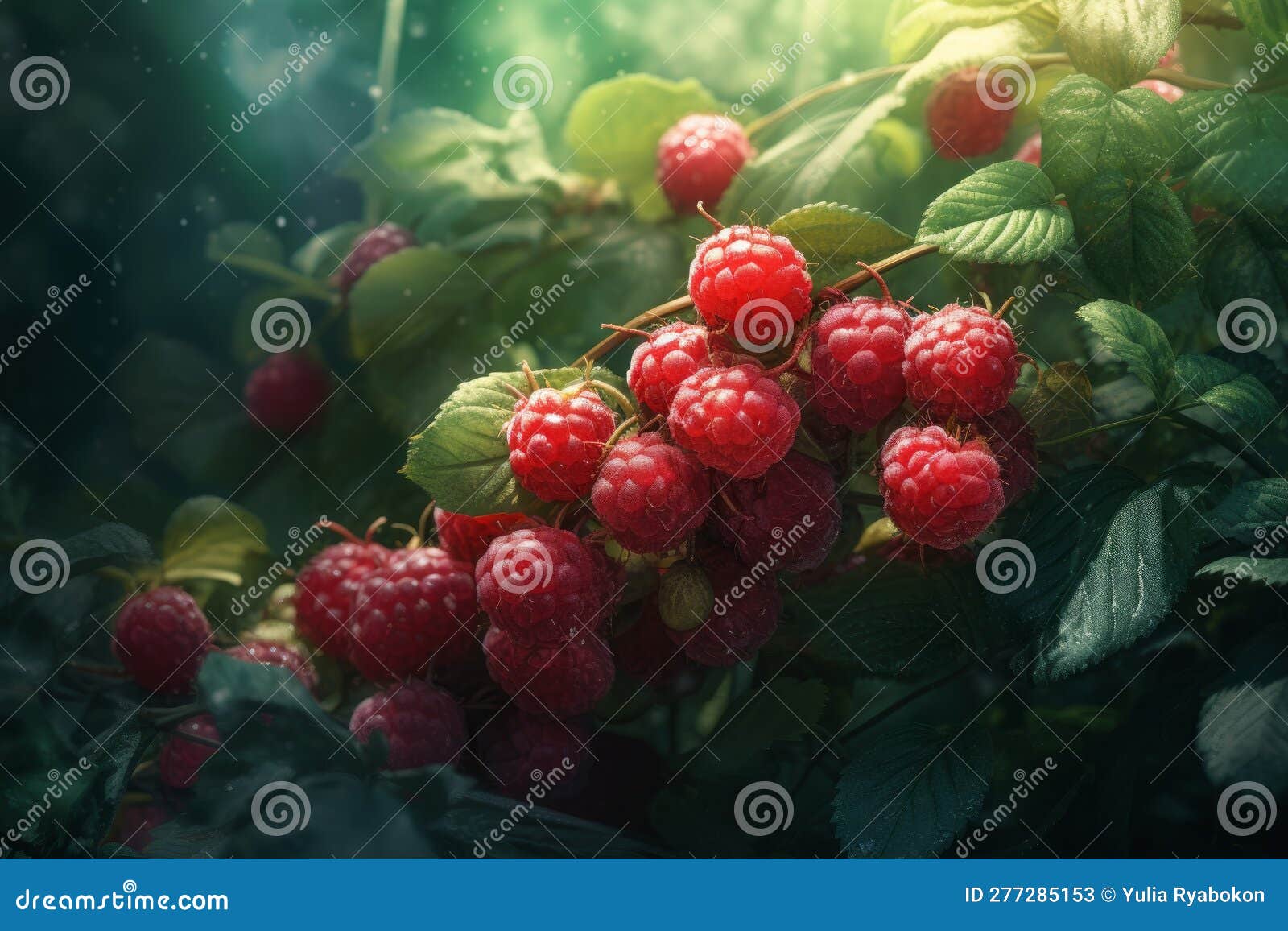 Raspberry Bush. Generate Ai Stock Illustration - Illustration of bush ...
