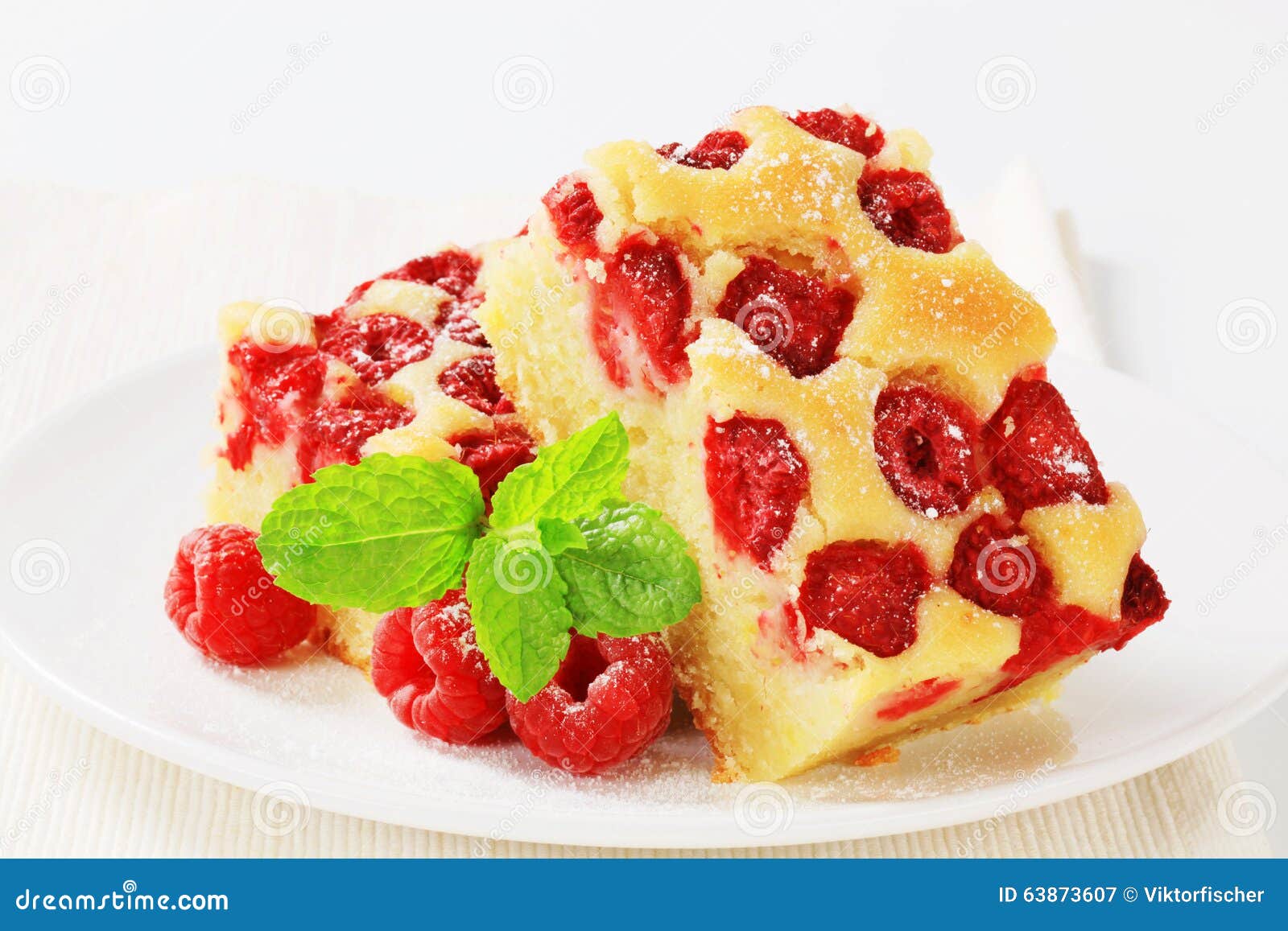 Raspberry cake slices stock image. Image of raspberries - 63873607